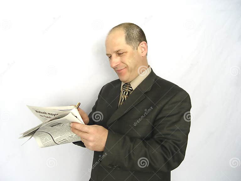 Man looking at Paper stock photo. Image of papers, people - 3964