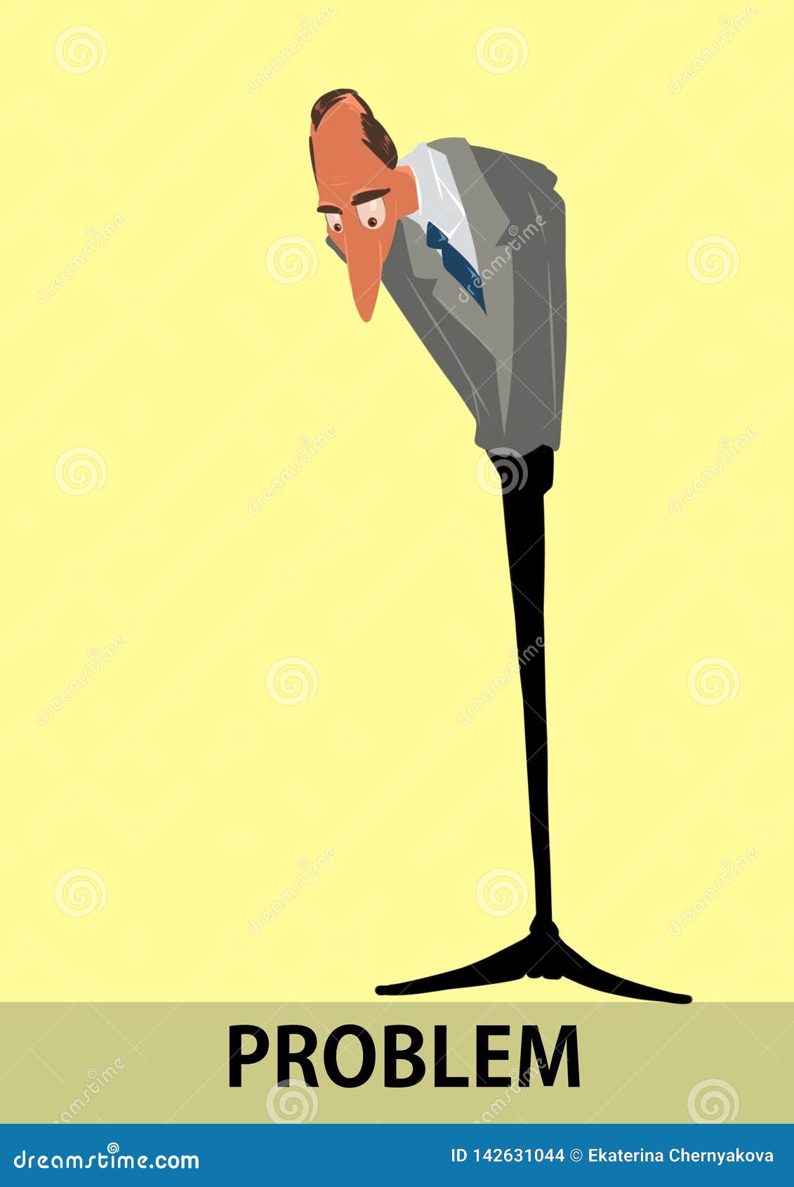 Man Looking Problem Cartoon Illustration Stock Illustration ...