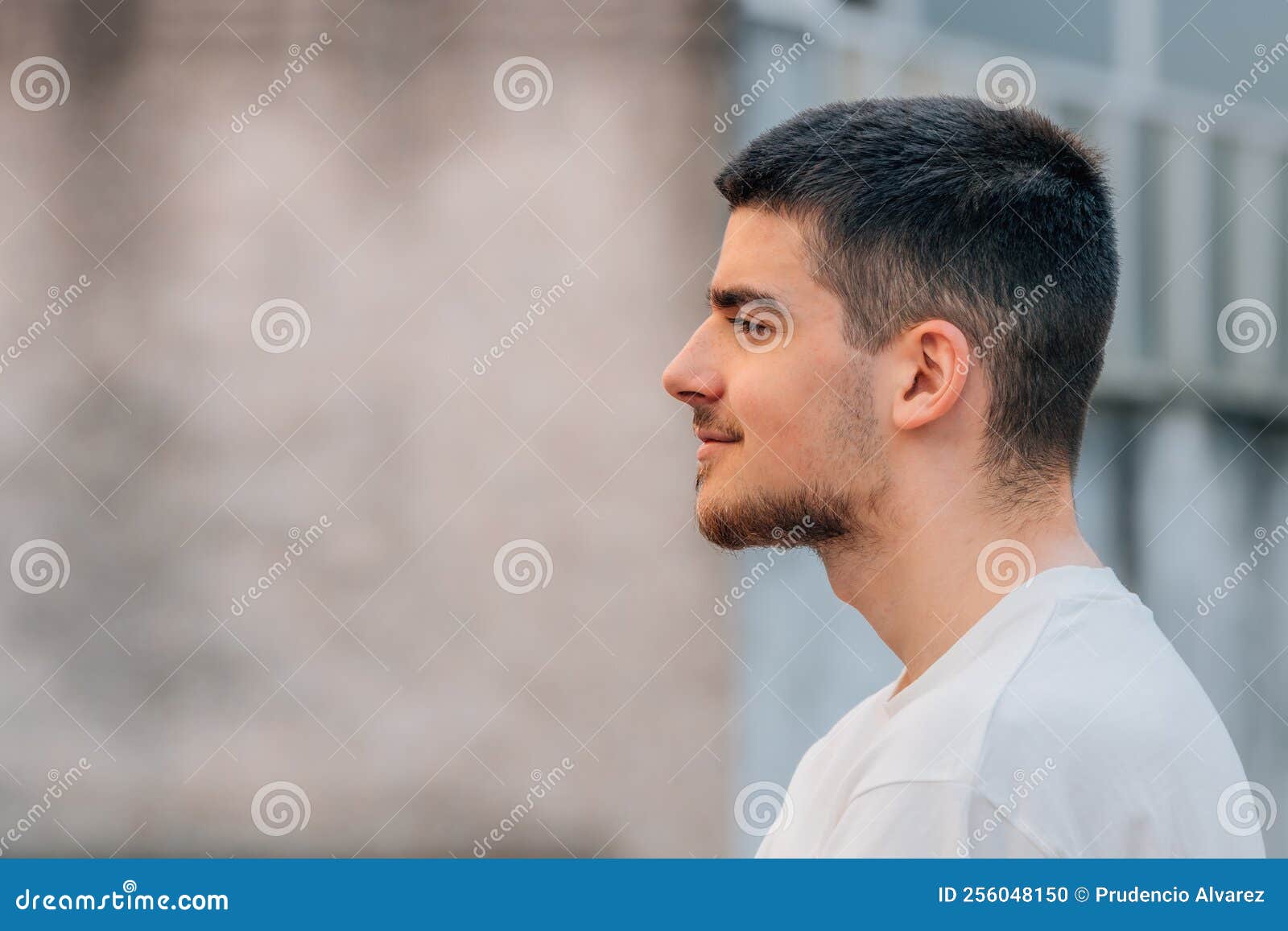 Man Looking in Profile with Copy-space Stock Photo - Image of caucasian ...