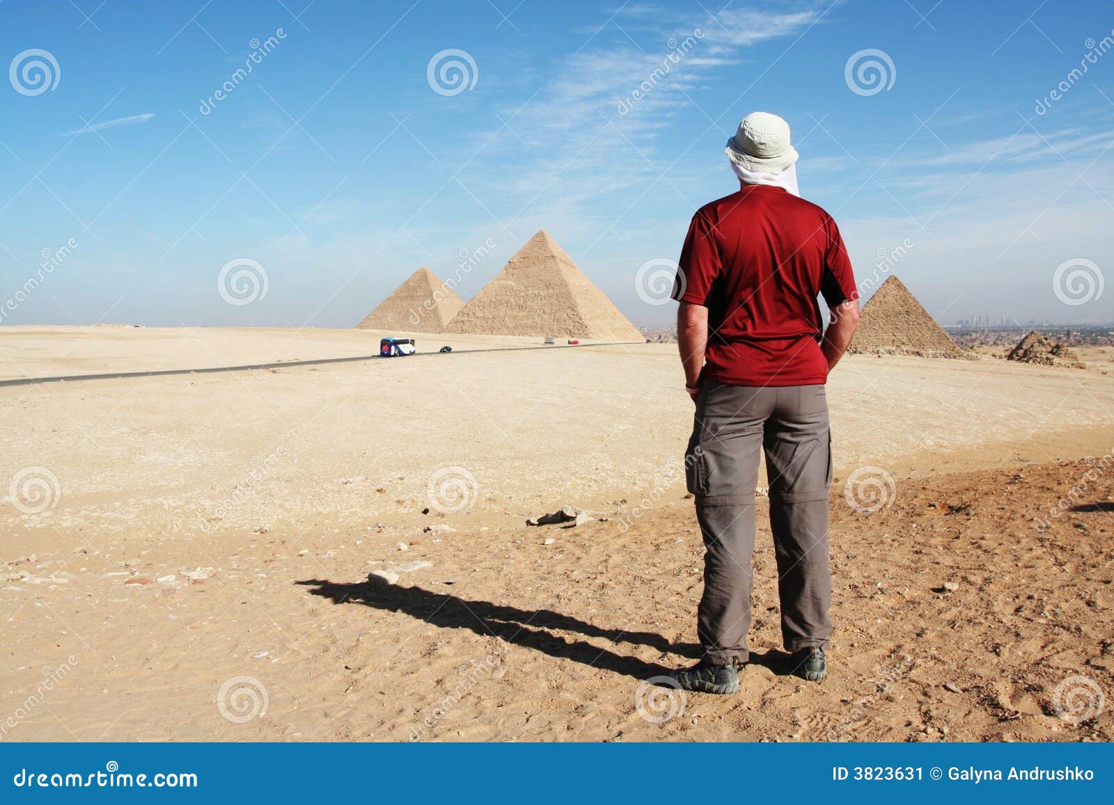 Man looking on pyramids stock image. Image of interment - 3823631