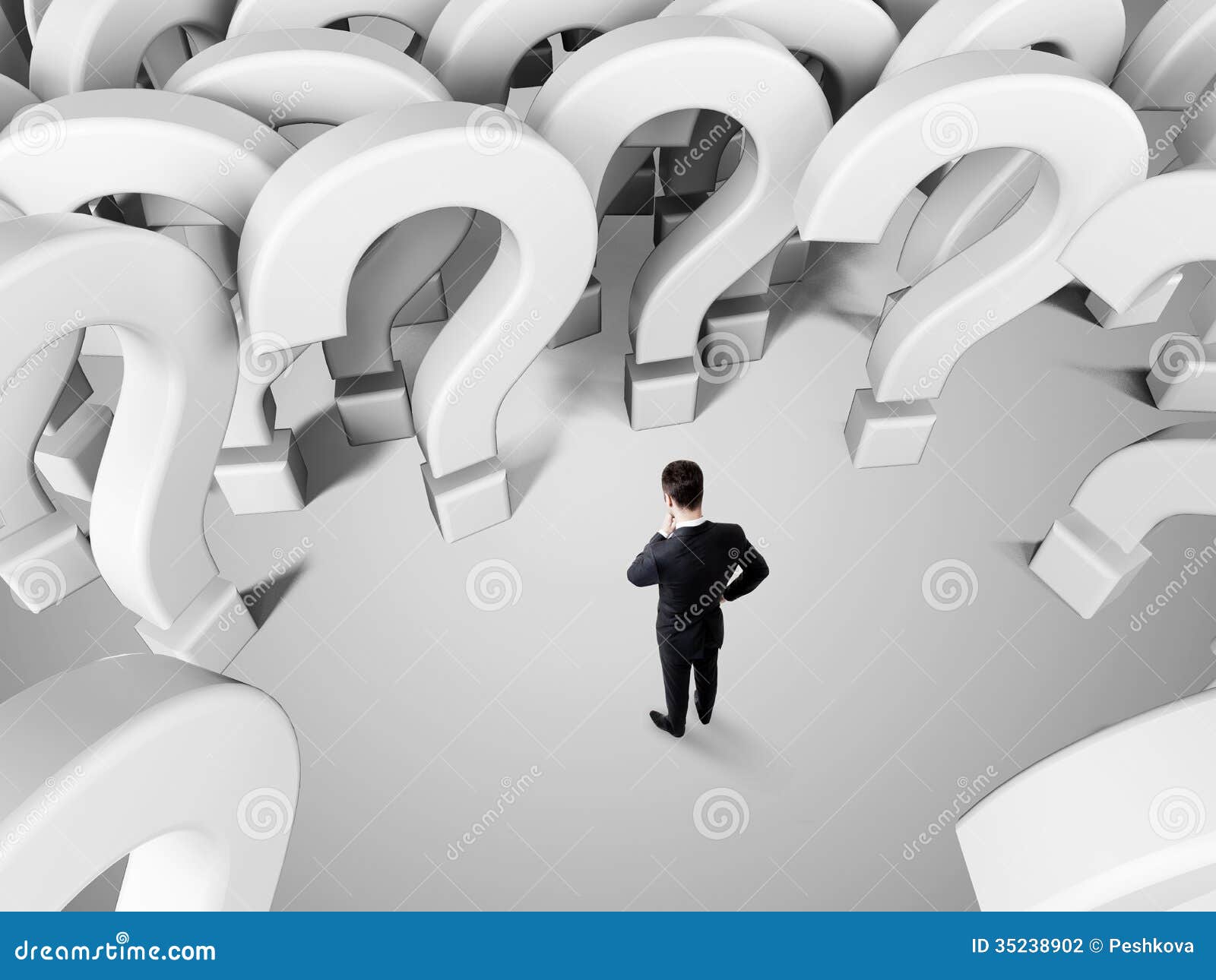 Man looking on questions stock photo. Image of pensive - 35238902