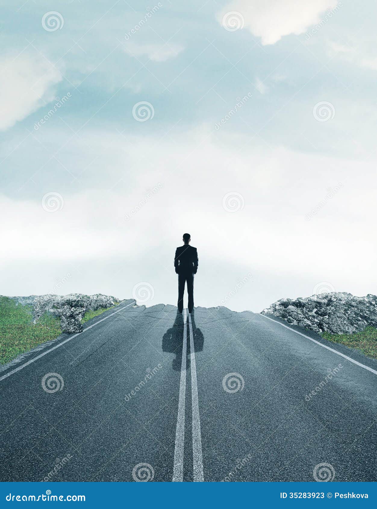 Man looking on road stock image. Image of landscape, road - 35283923