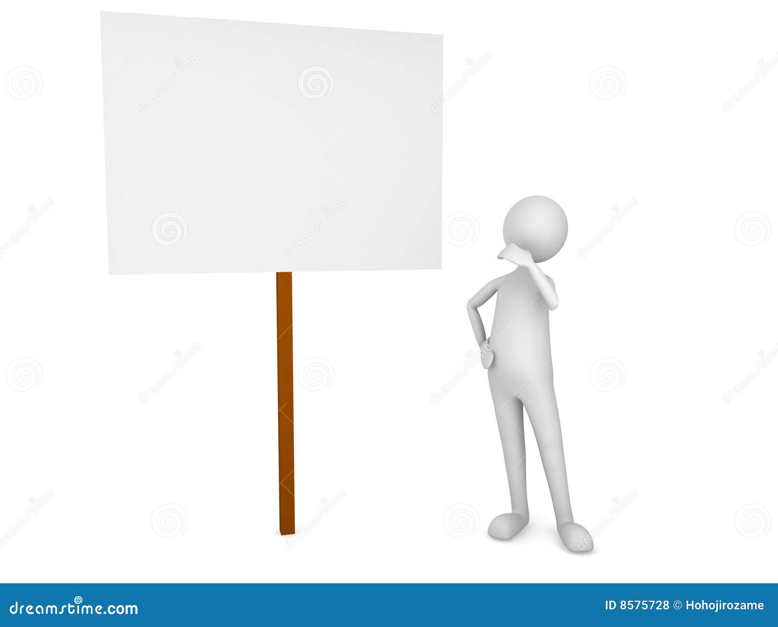 Man Looking at the Sign Board Stock Illustration - Illustration of hand ...