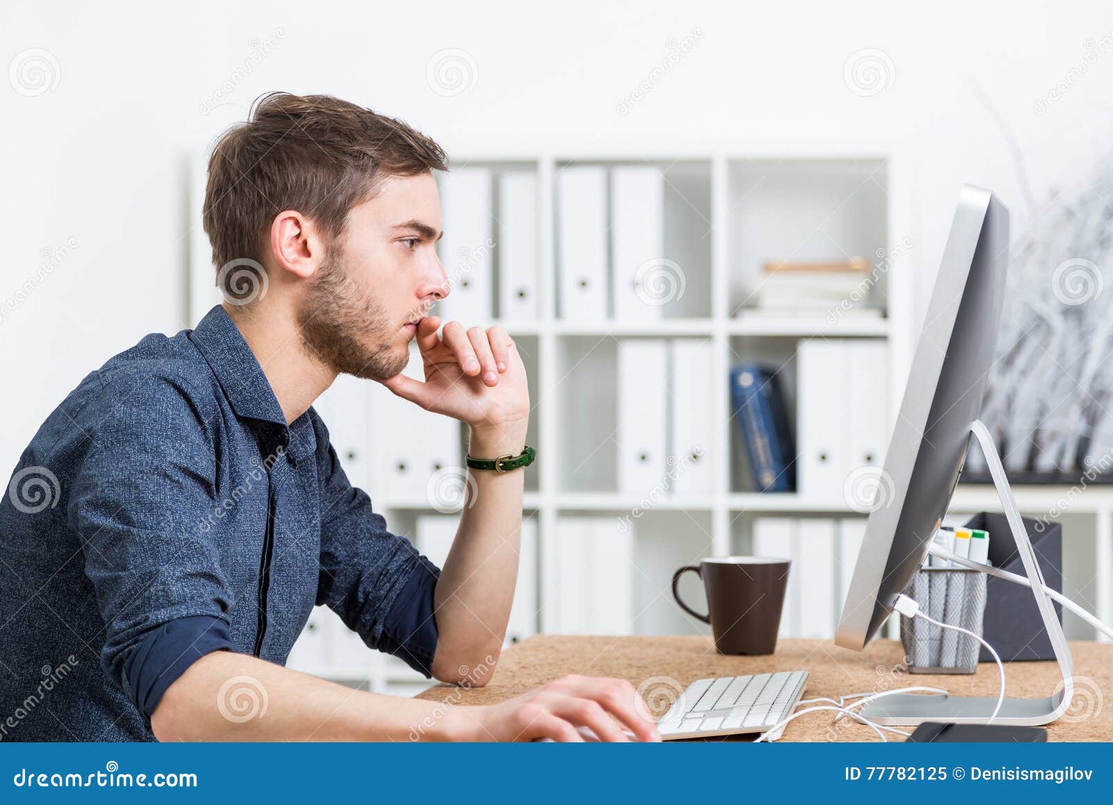 Man looking for solution stock image. Image of business - 77782125