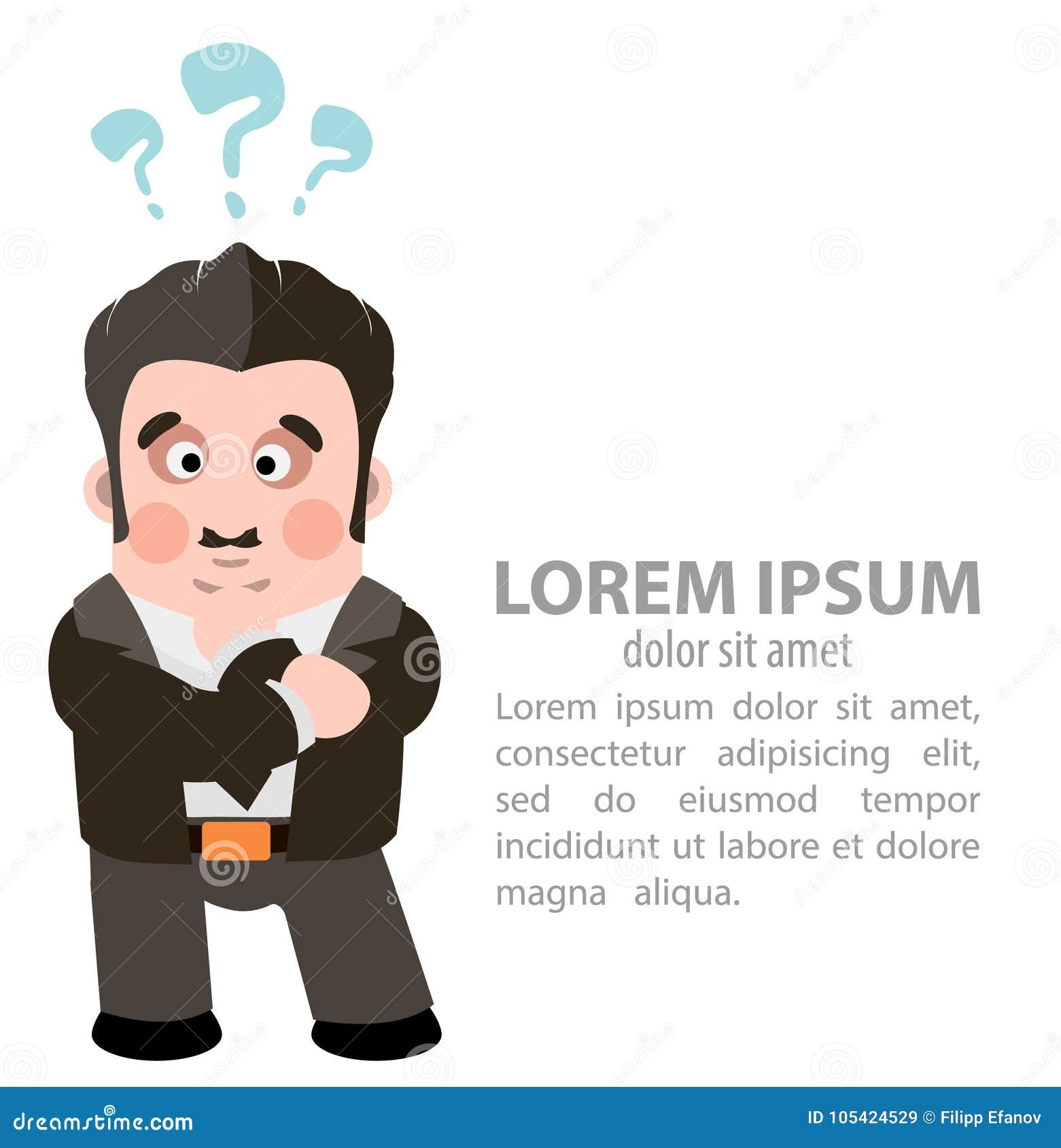 Man looking for a solution stock vector. Illustration of economy ...