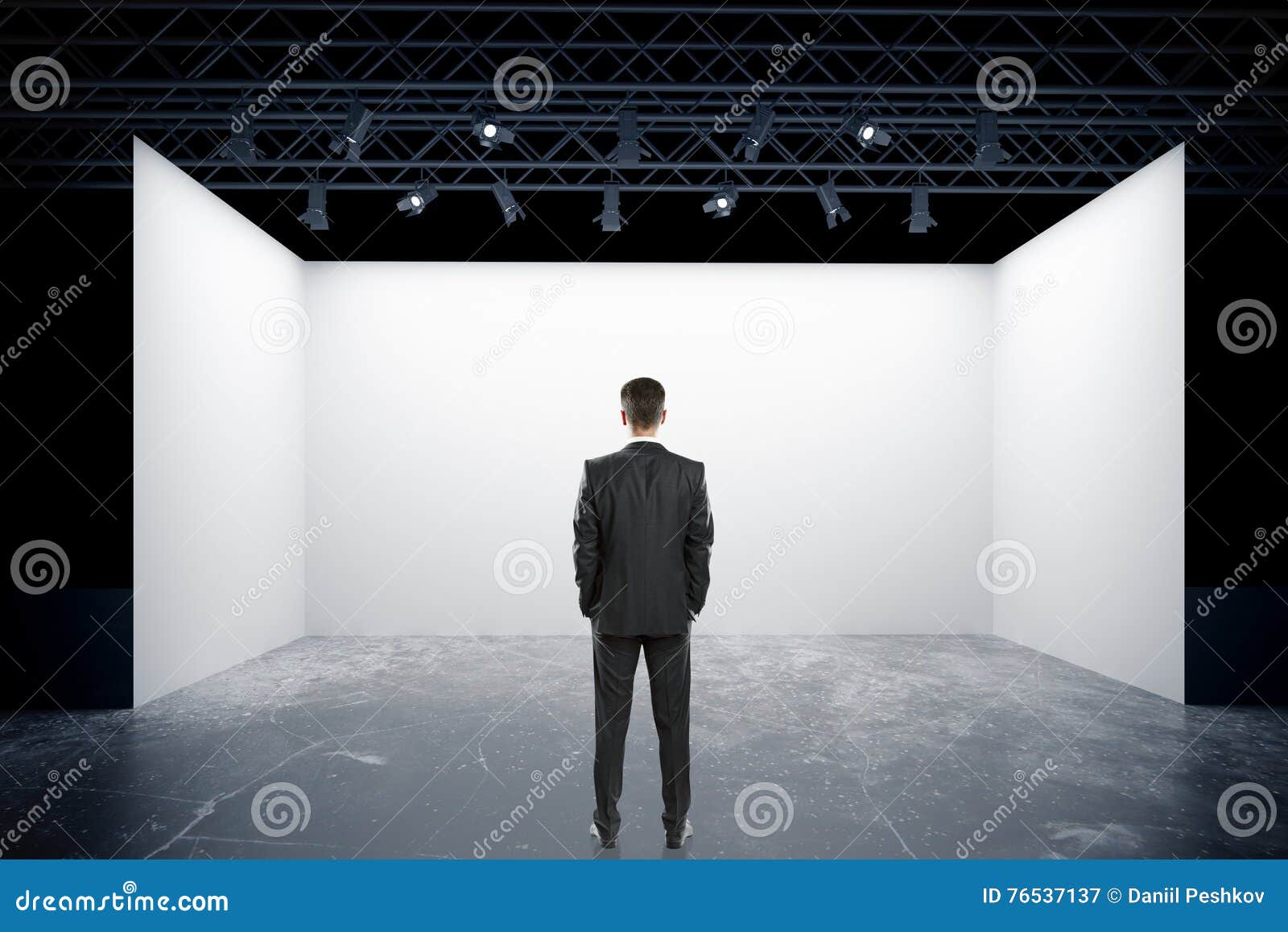 Man looking at stage stock illustration. Illustration of looking - 76537137
