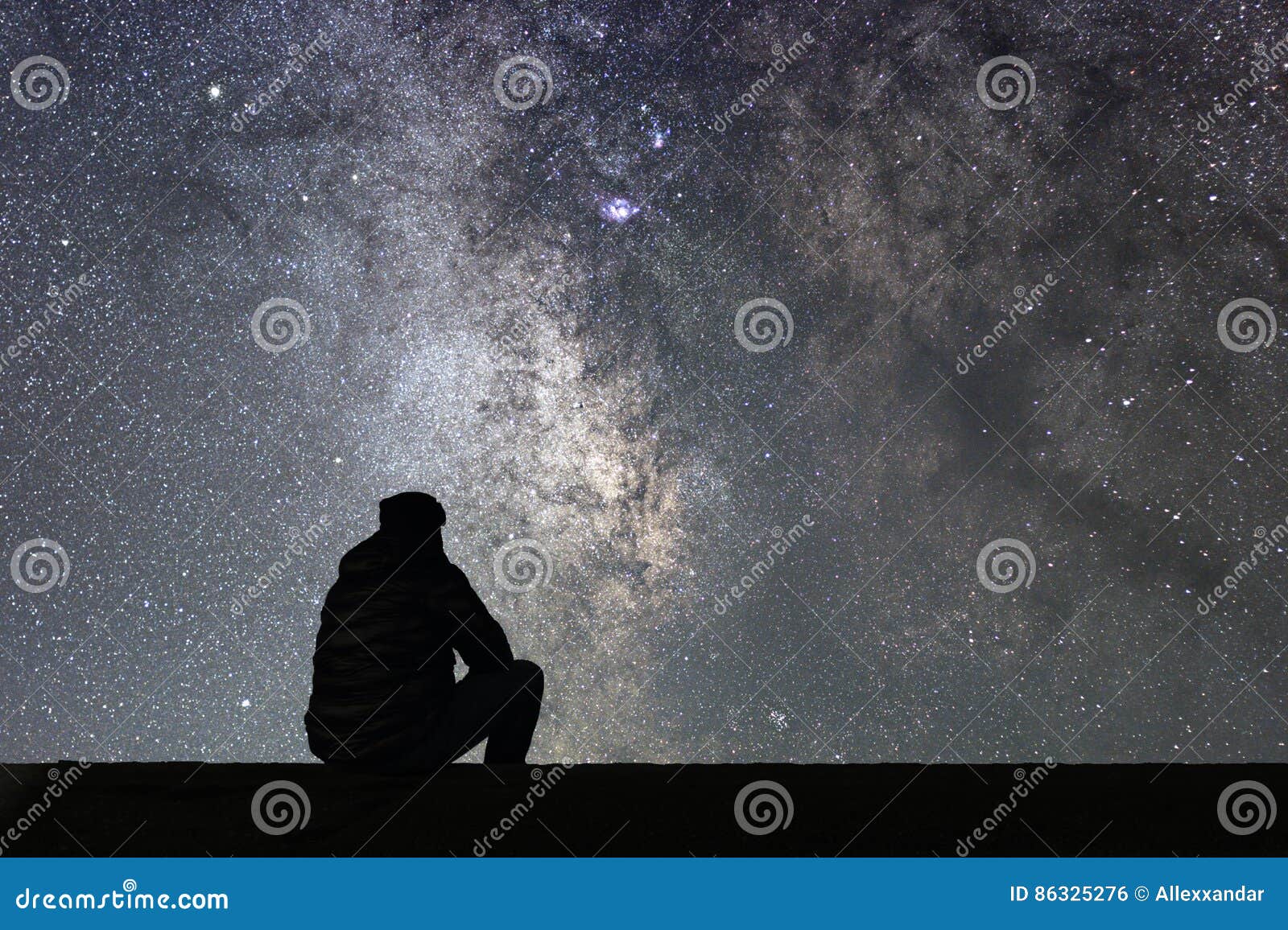 Man looking at the stars stock photo. Image of lifestyle - 86325276