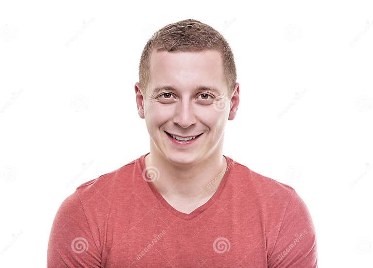 Man is Looking Straight and Smiling. Stock Image - Image of isolated ...