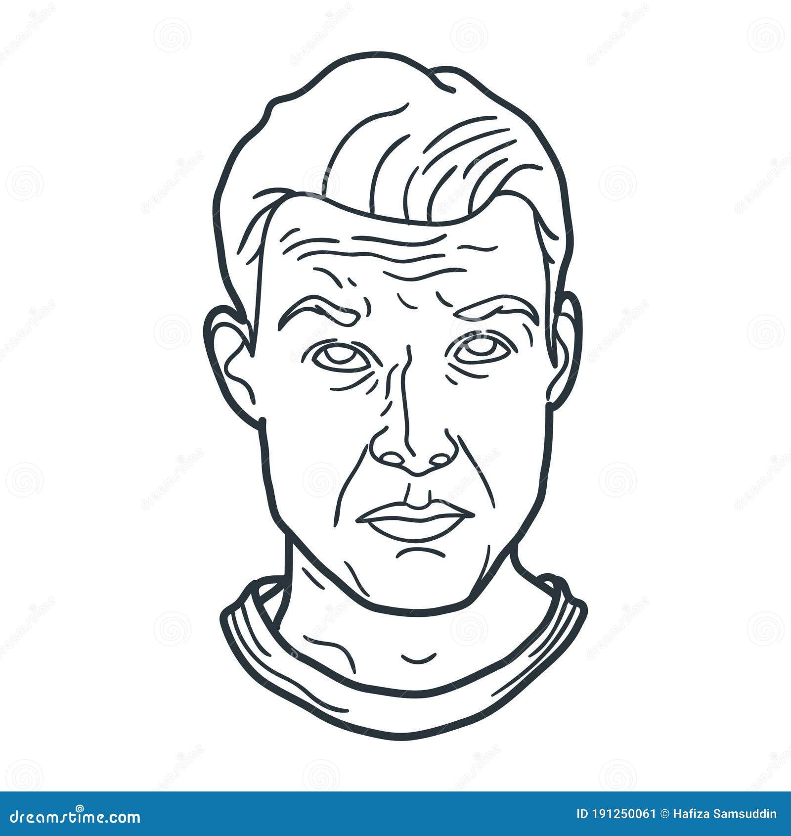 Man Looking Straight. Vector Illustration Decorative Design Stock ...