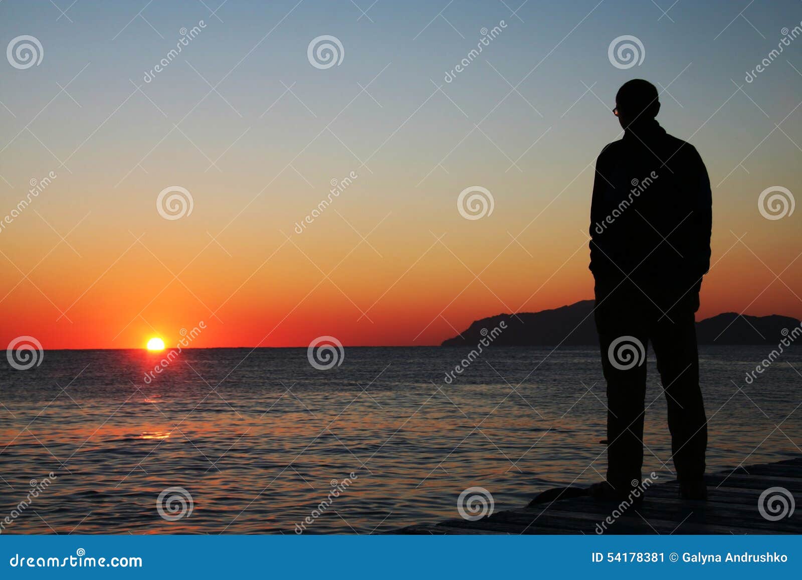 Man looking on sunset stock image. Image of nature, calm - 54178381