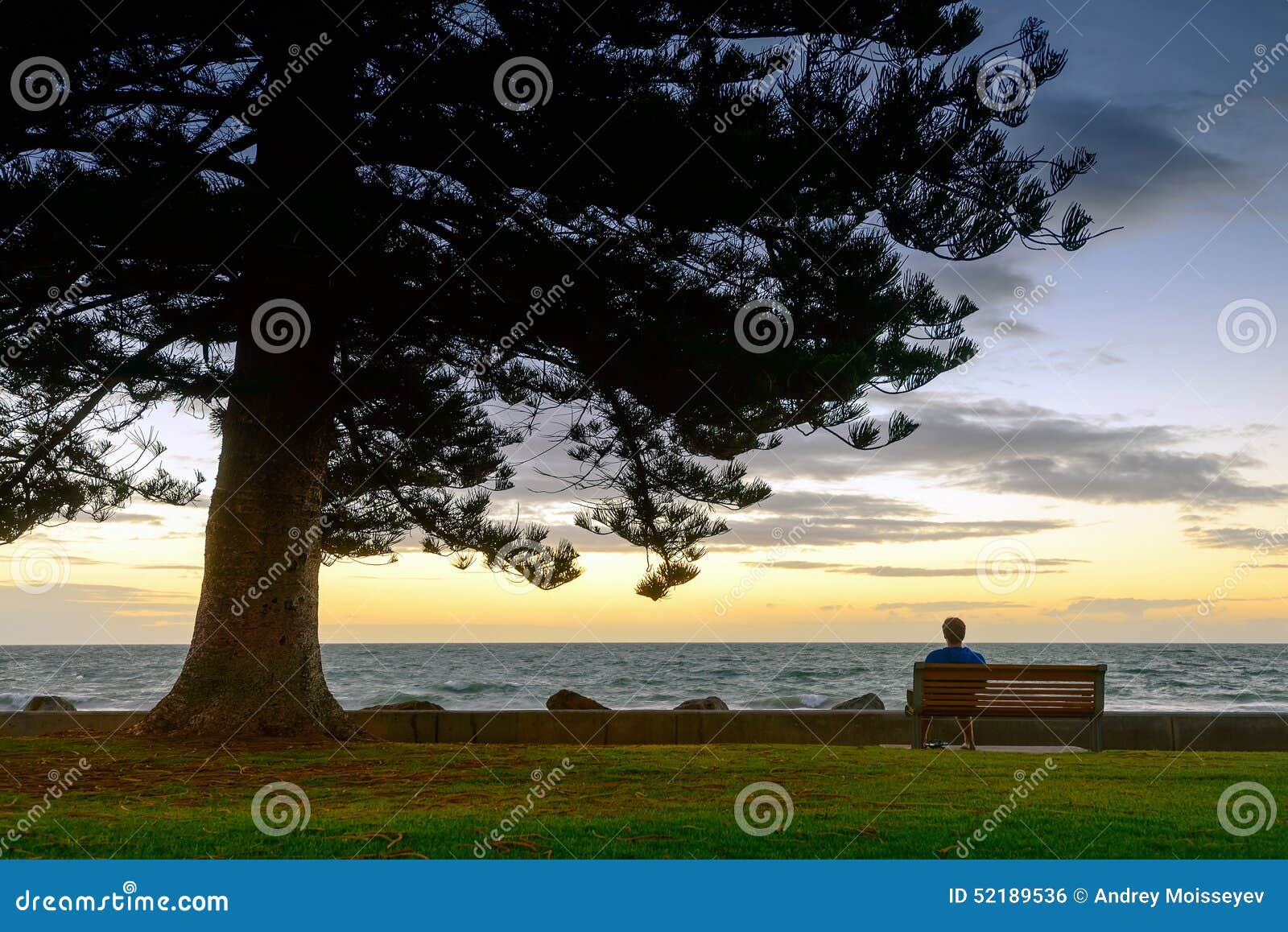 Man is looking at sunset stock photo. Image of horizontal - 52189536