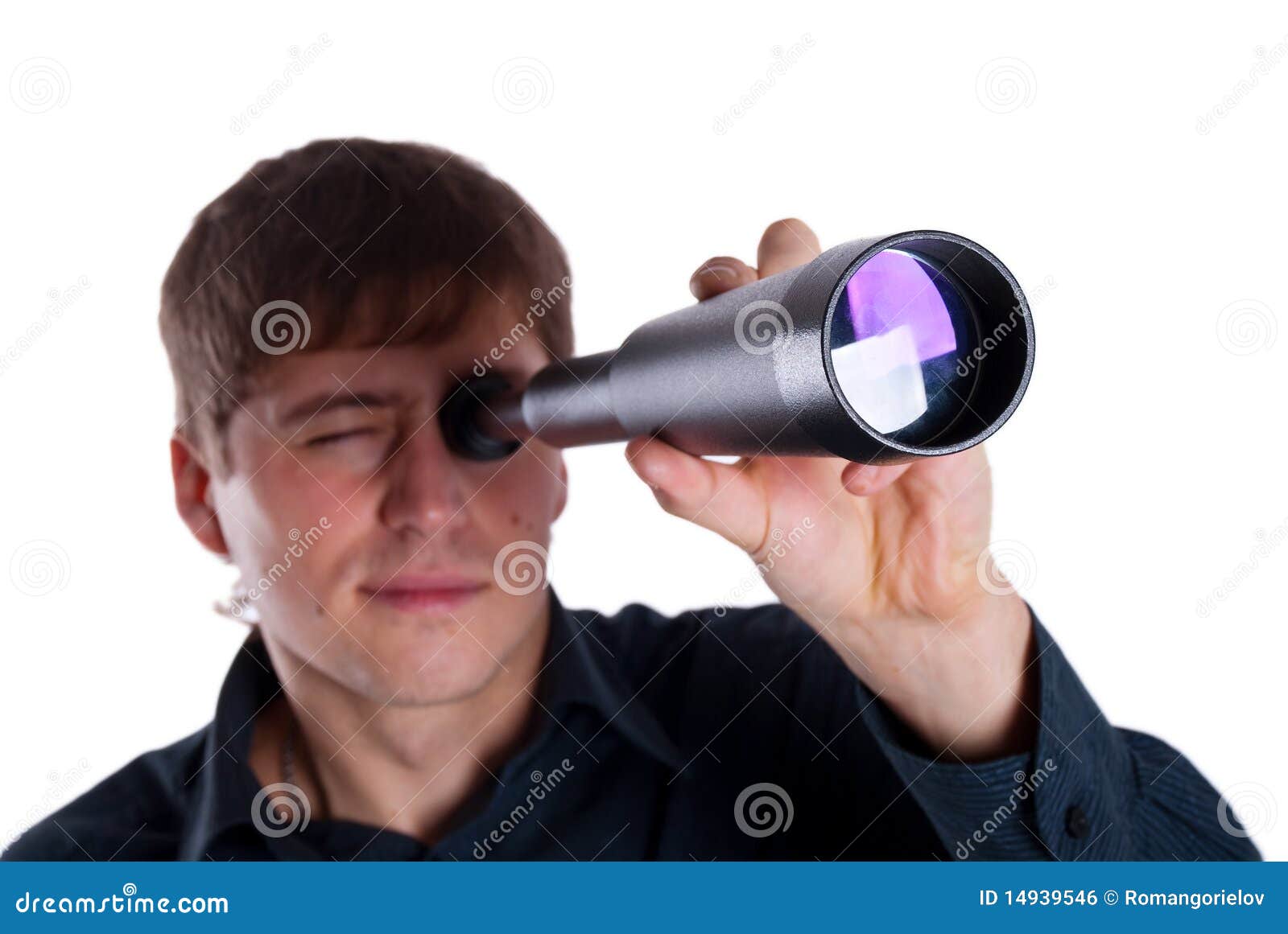 Man Looking through a Telescope Stock Photo - Image of view, male: 14939546