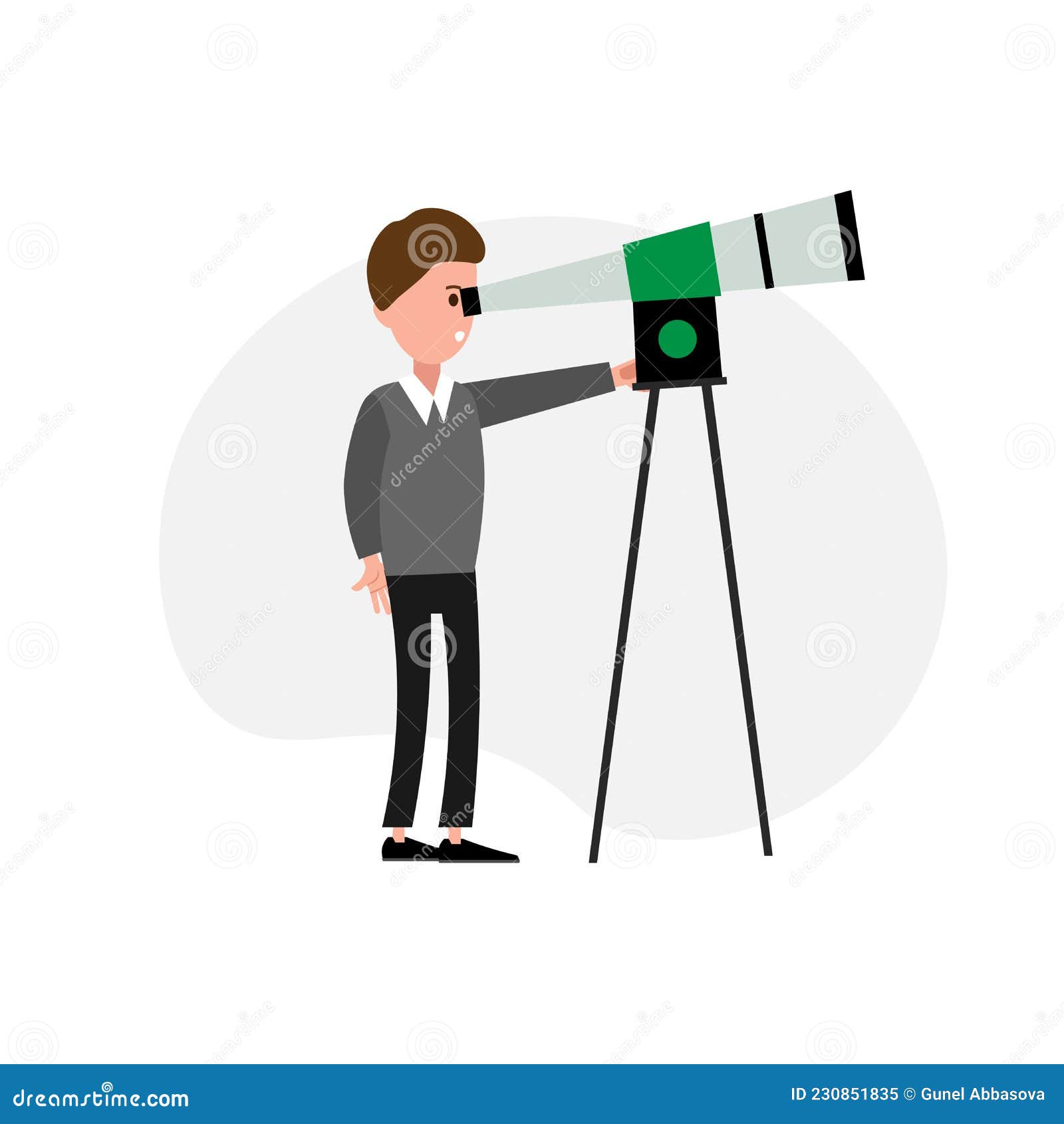 Man Looking through Telescope Clipart. Looking through Telescope ...