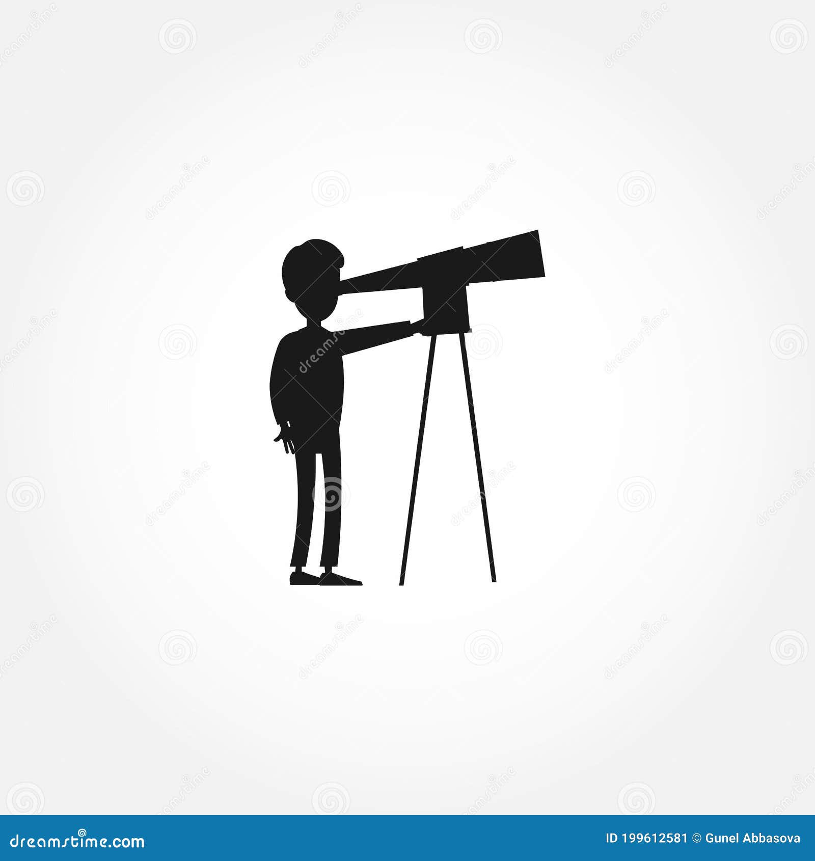 Man Looking through Telescope Silhouette Icon Stock Vector ...