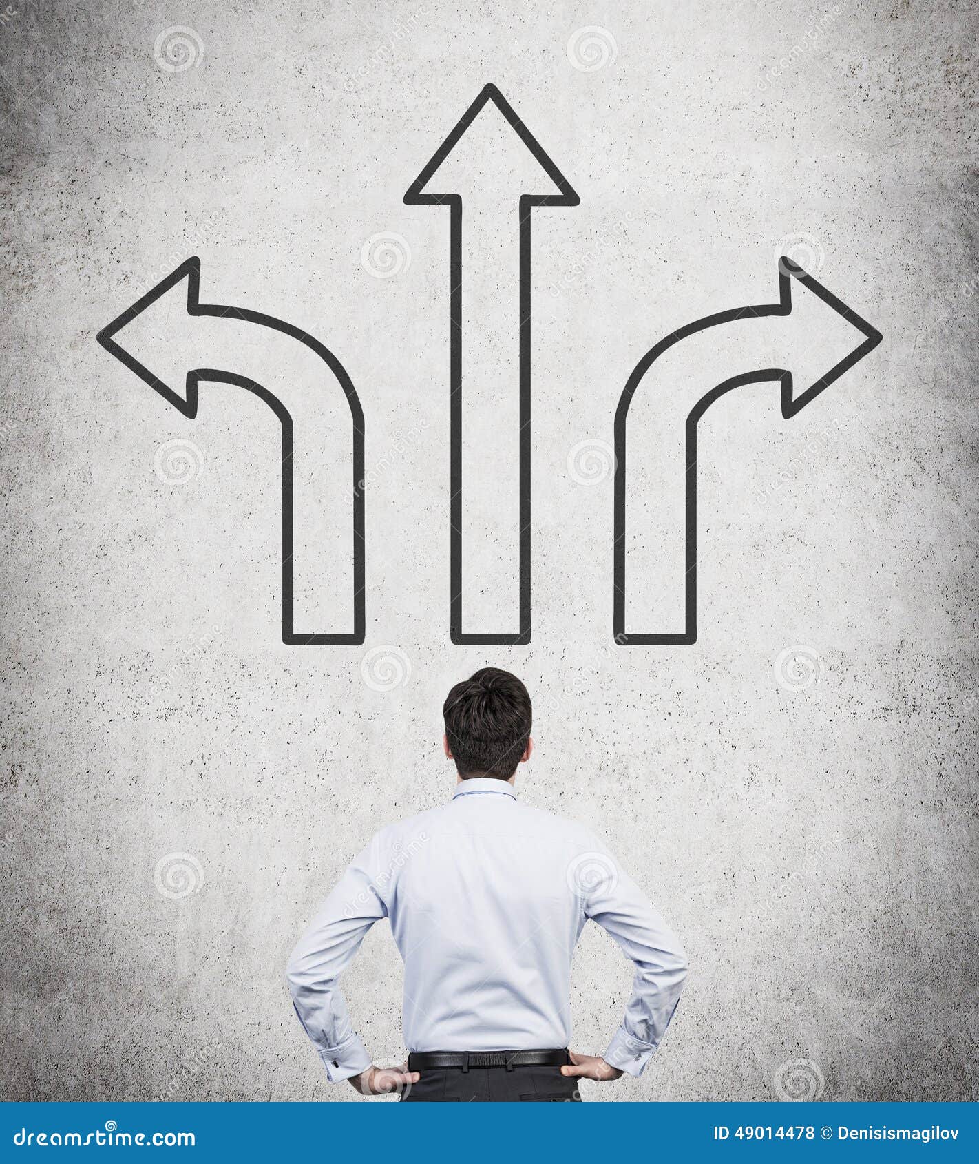 Man Looking on Three Arrows Stock Photo - Image of manager, suit: 49014478