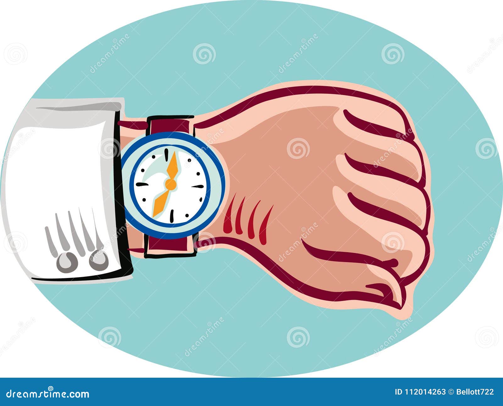 Man Looking at the Time from His Wristwatch. Stock Vector ...
