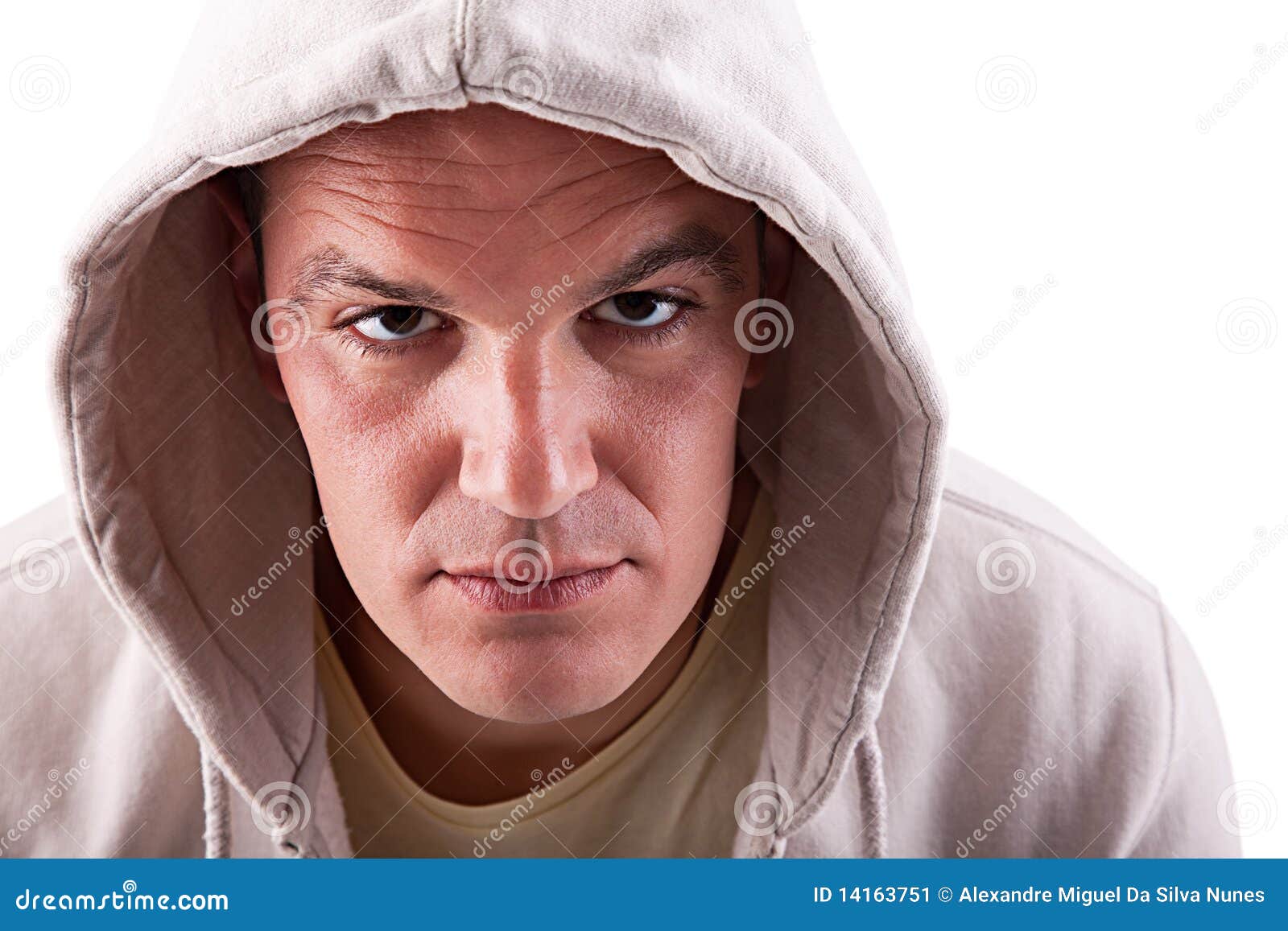 Man Looking To Camera with a Hood Stock Image - Image of looking, model ...