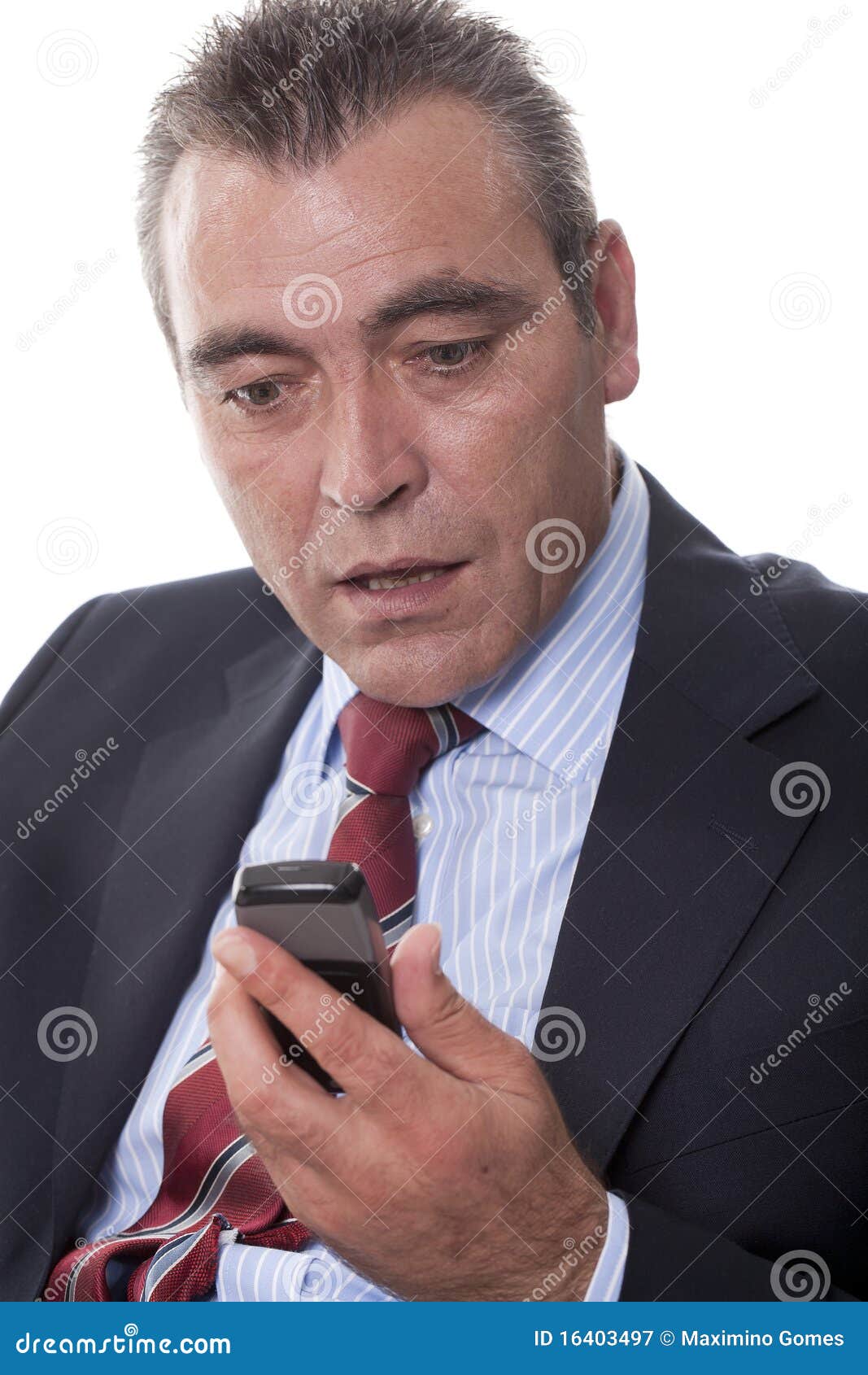 Man Looking To His Cellphone Stock Image - Image of call, internet ...