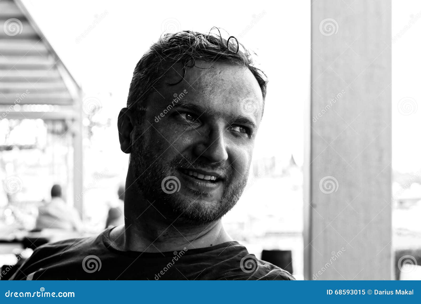 Man looking to his left stock image. Image of close, adult - 68593015