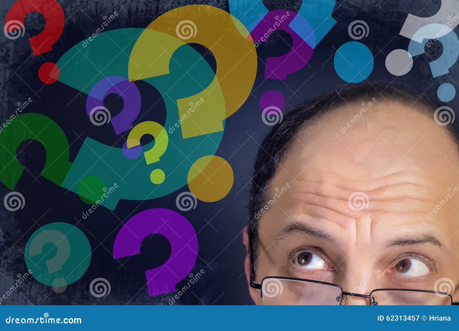 Man Looking To Question Marks Stock Image - Image of human, isolated ...