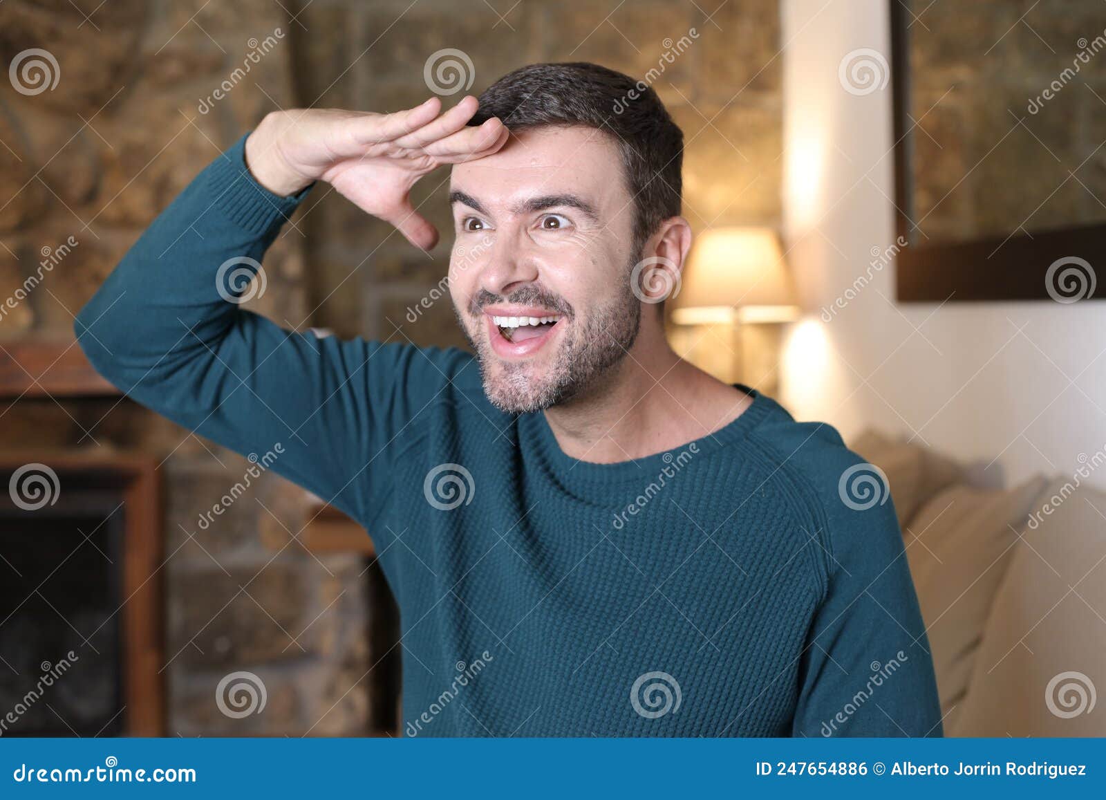 Man Looking Towards the Horizon Stock Photo - Image of head, distance ...