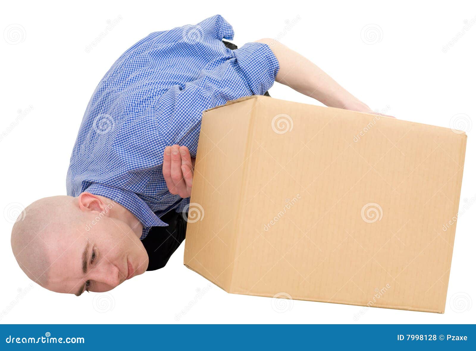 Man Looking Under Cardboard Box Stock Photo - Image of caucasian, gift ...