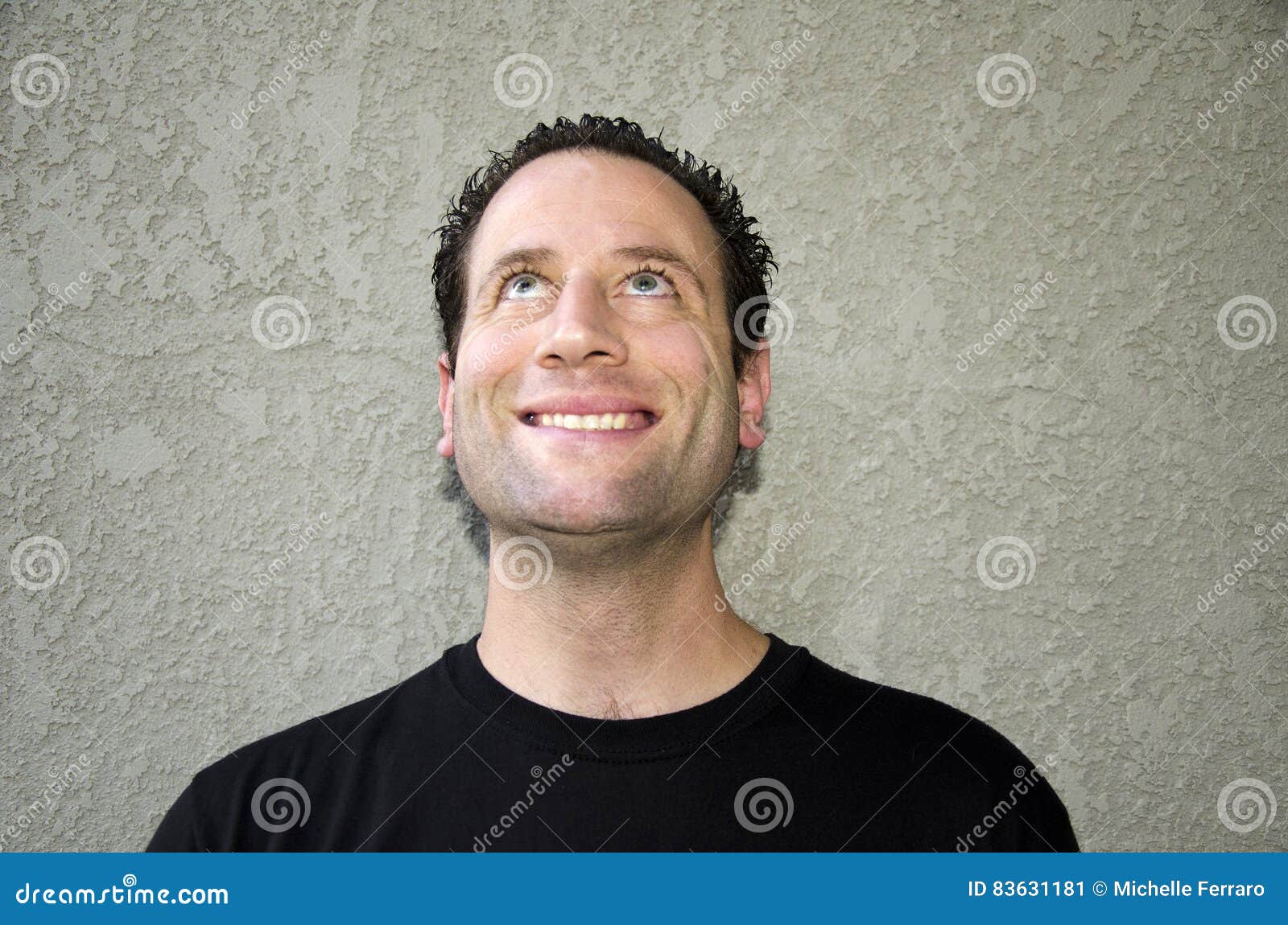 Man looking upward. stock image. Image of eyes, european - 83631181
