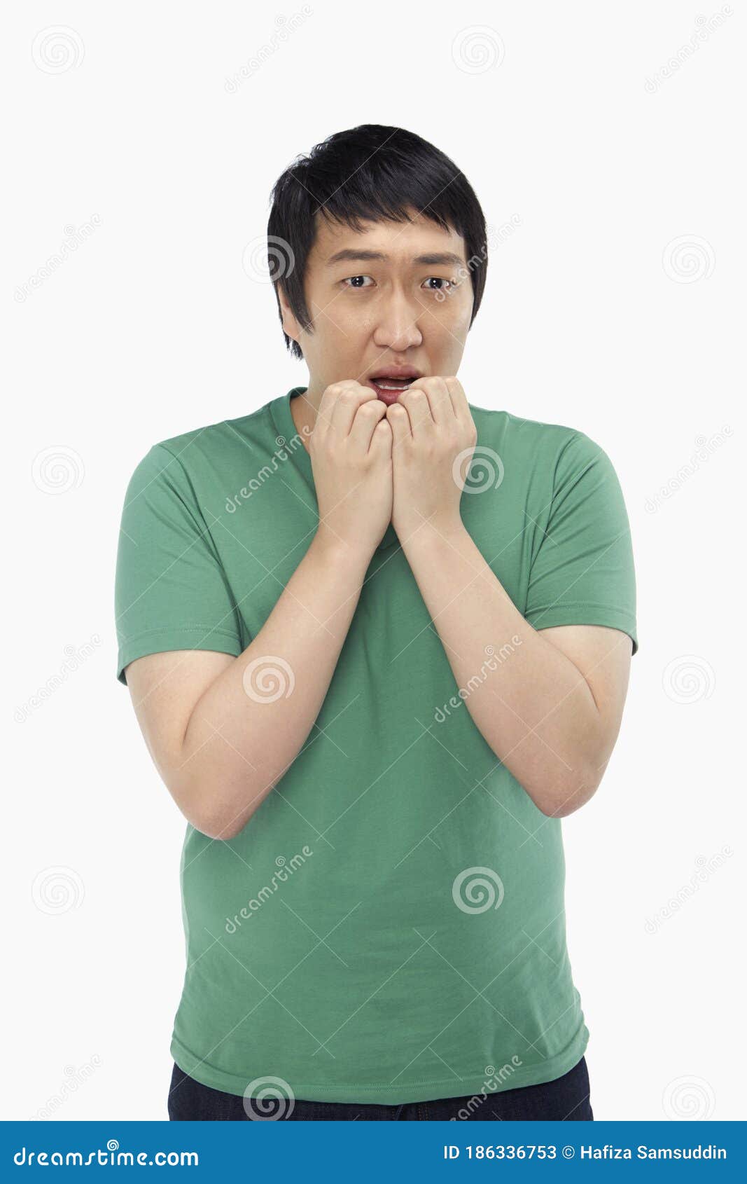 Very Scared Man In A Respiratory Mask Is Afraid Of Contracting A Virus ...