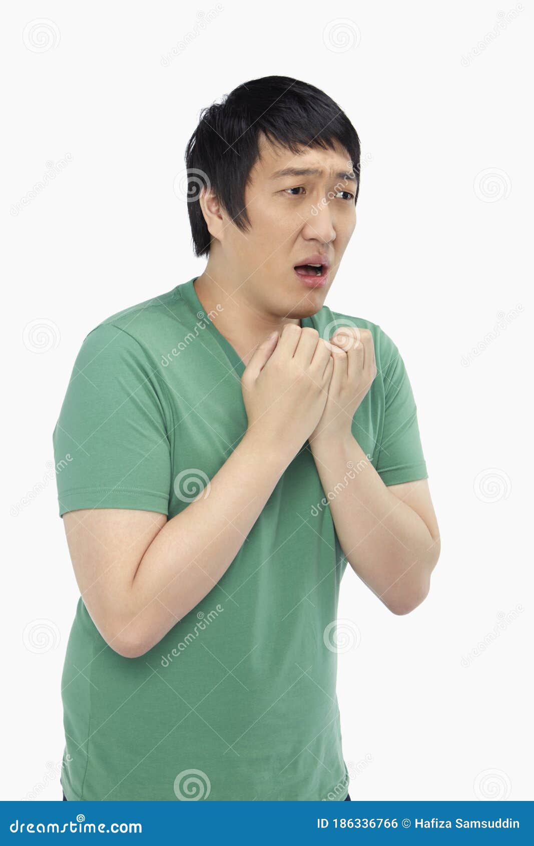 Man looking very scared stock photo. Image of standing - 186336766