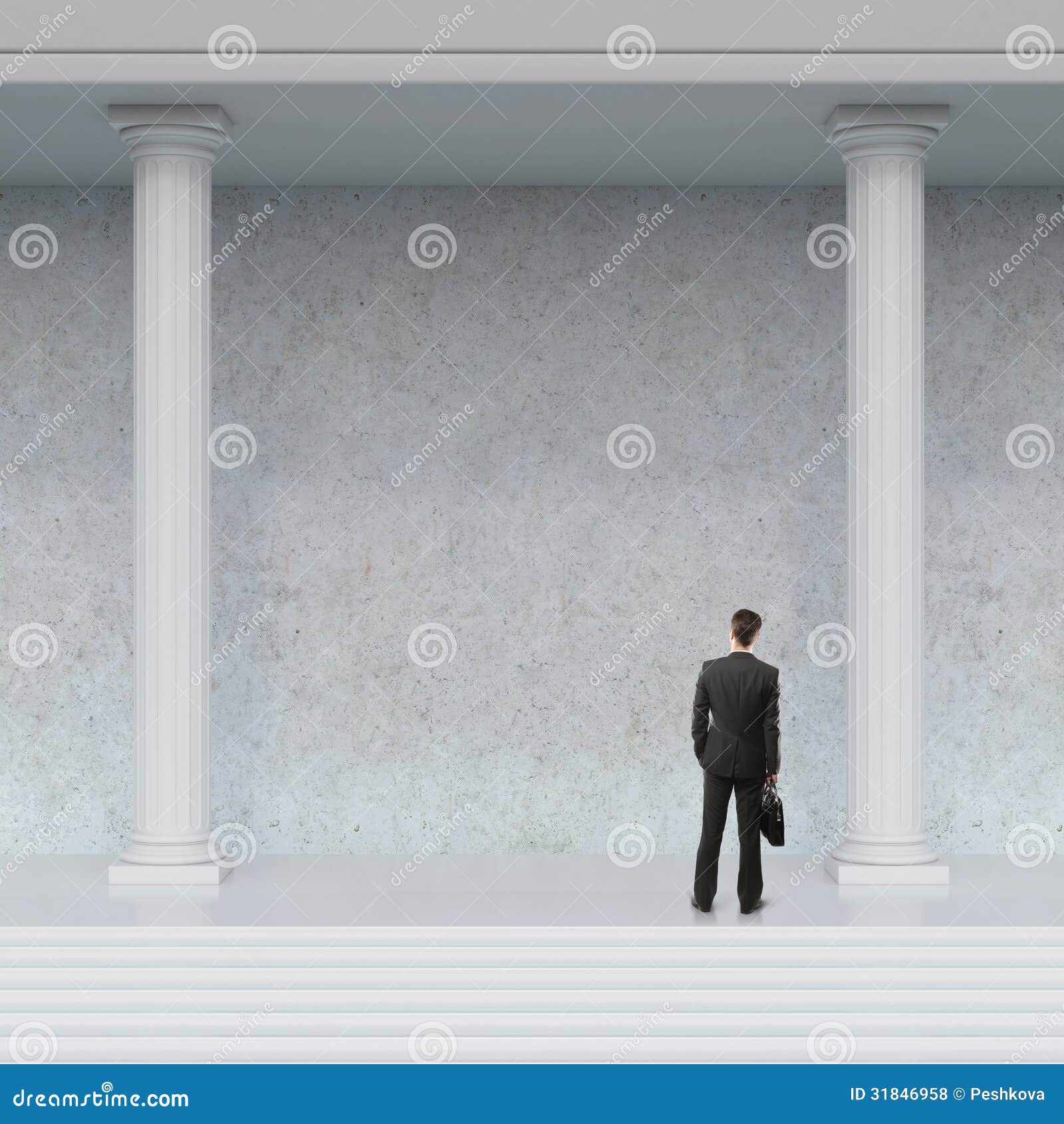 Man looking at wall stock photo. Image of looking, executive - 31846958