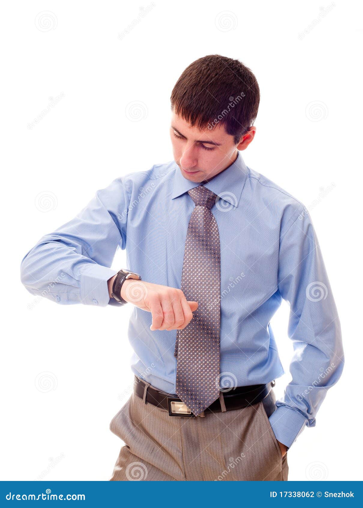 Man looking at watch stock photo. Image of look, late - 17338062