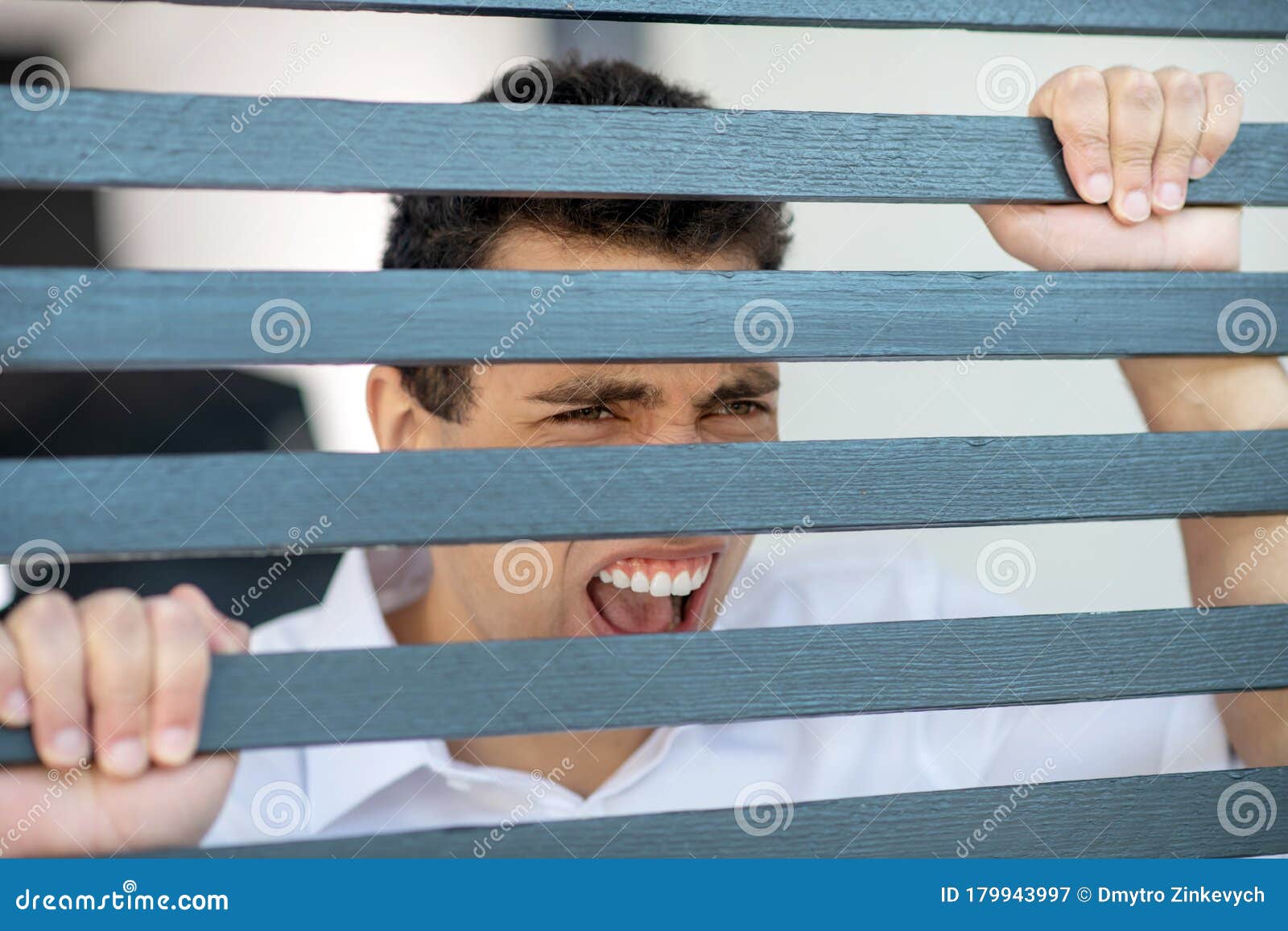 Man Looking through the Window and Feeling Desperate Stock Image ...