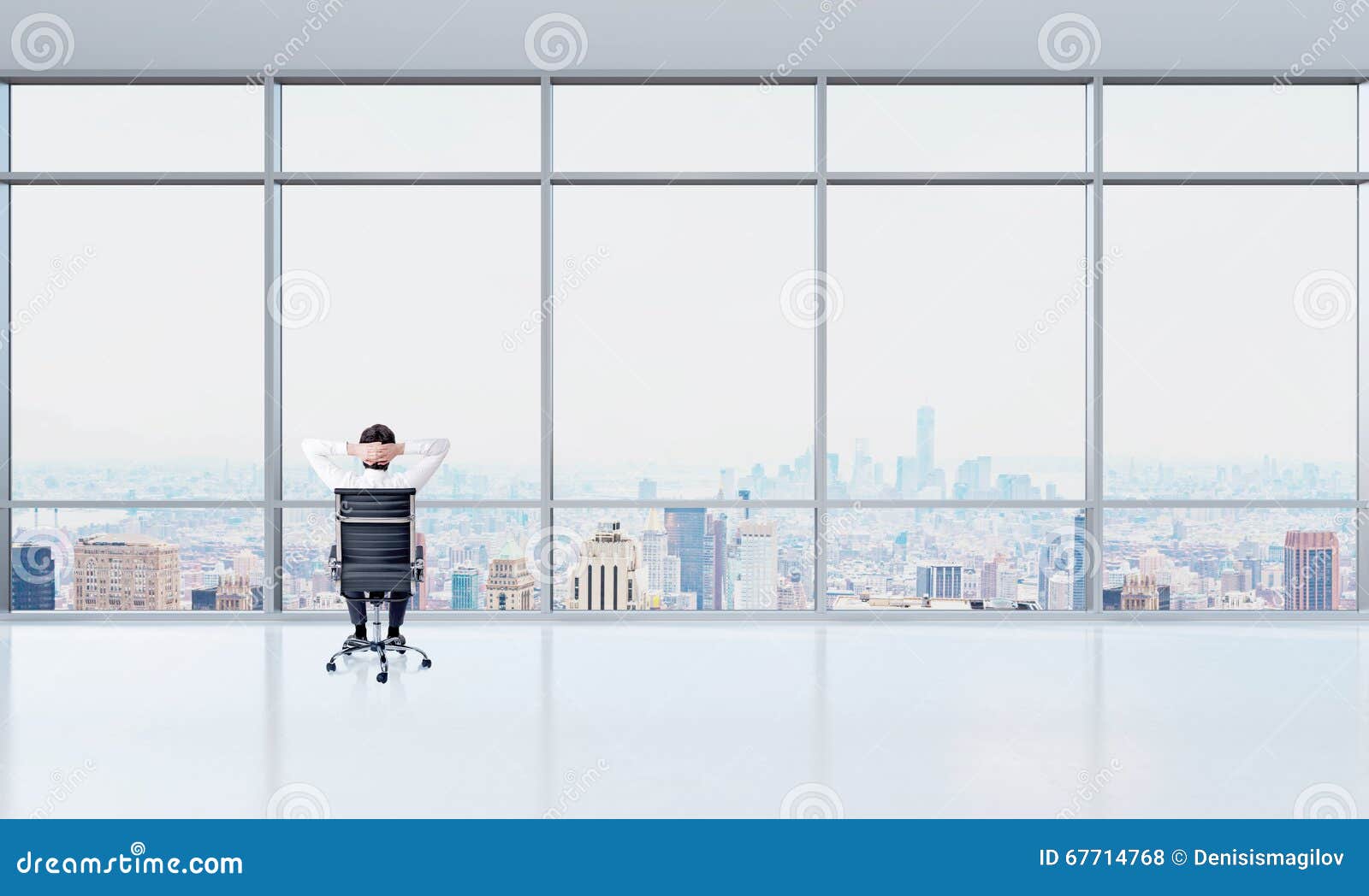 Man Looking into Window and Thinking Stock Photo - Image of empty, loft ...