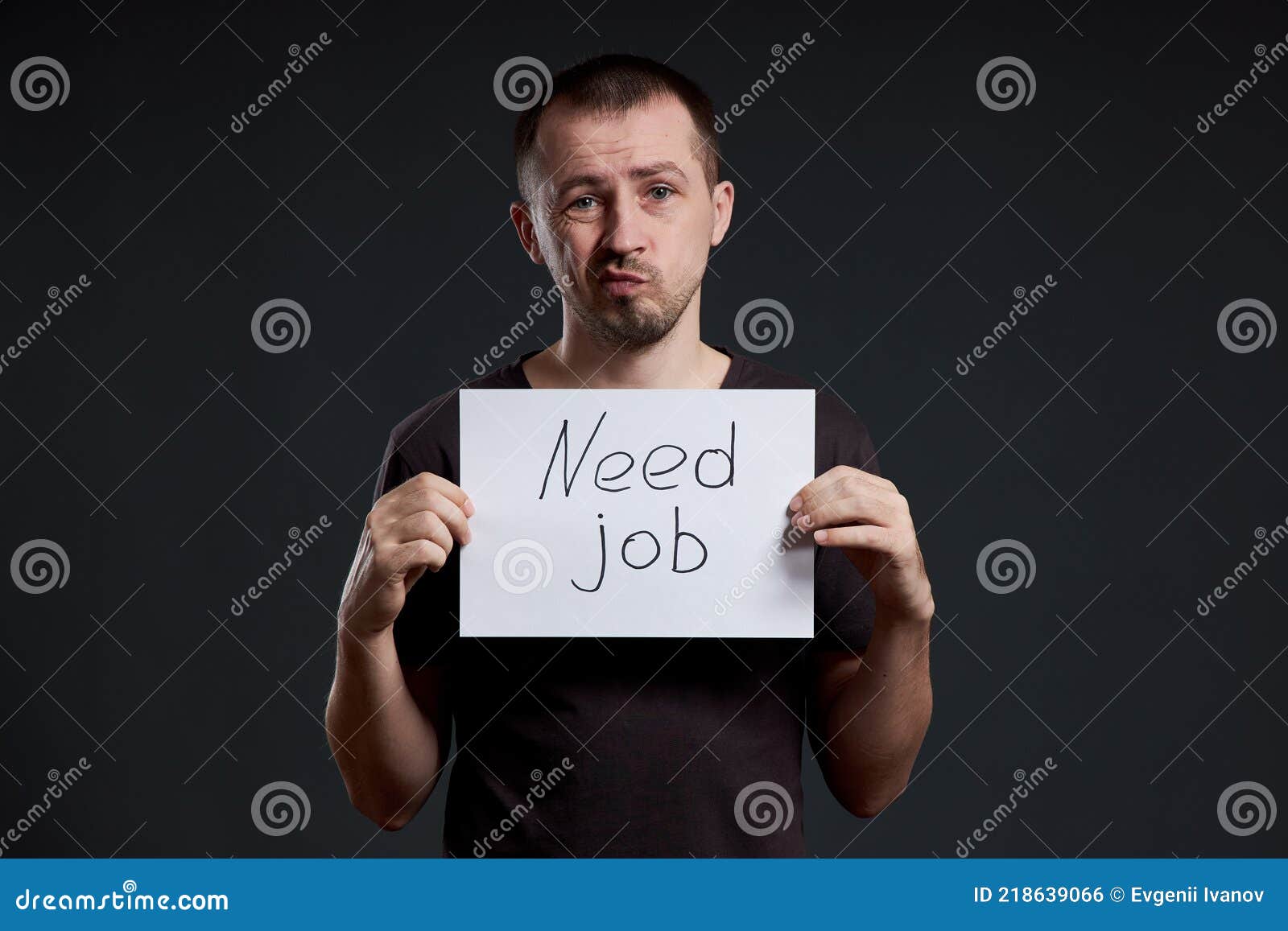 Man is Looking for Work, Unemployment and Crisis. Different Emotions on ...