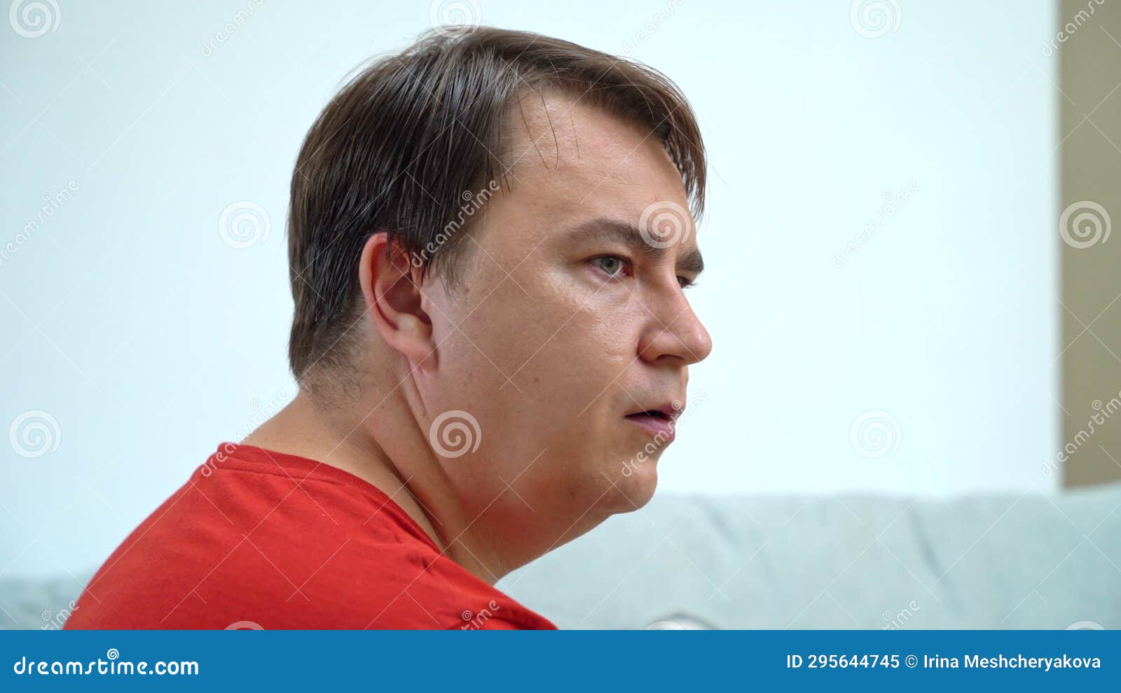 Man Looks Around in Confusion Shocked, Stupid Expression on Face with ...