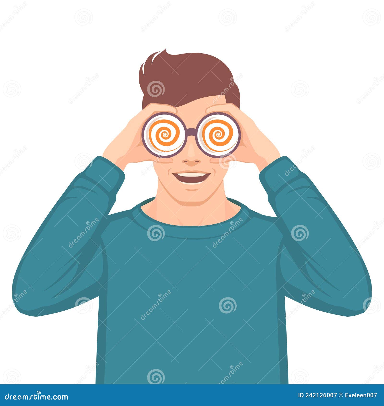 Binocular with Hypnotizing Spirals, Hypnosis Vector Illustration Stock ...