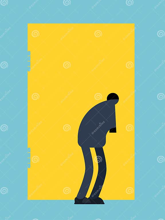 Man Looks Into Keyhole Guy Spies On Keyhole Stock Vector