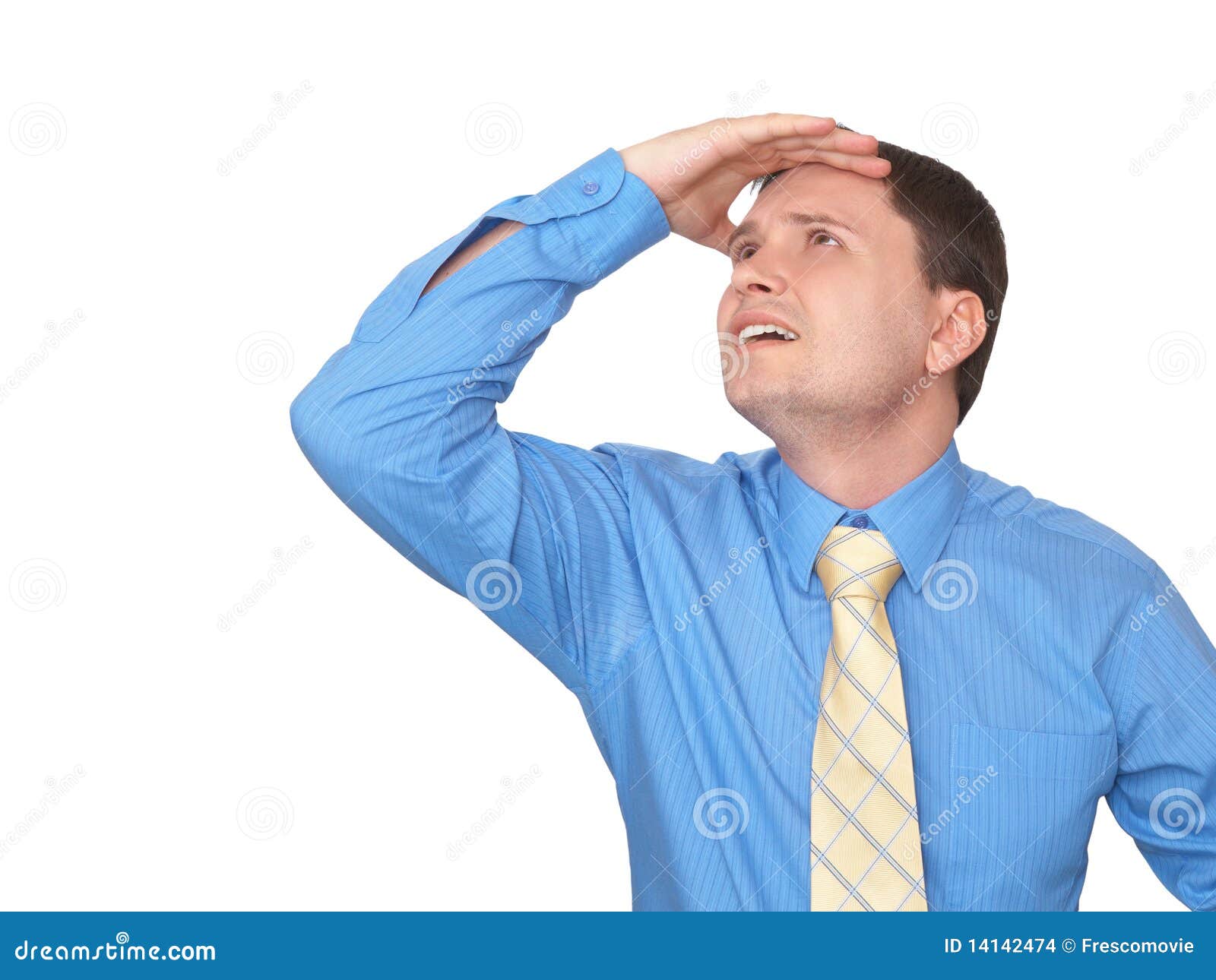 Man looks up stock photo. Image of gold, depression, anticipation ...
