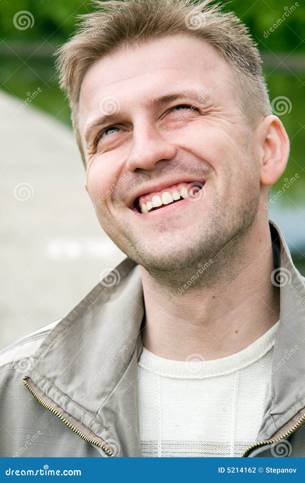 Man looks upward stock photo. Image of confidence, caucasian - 5214162