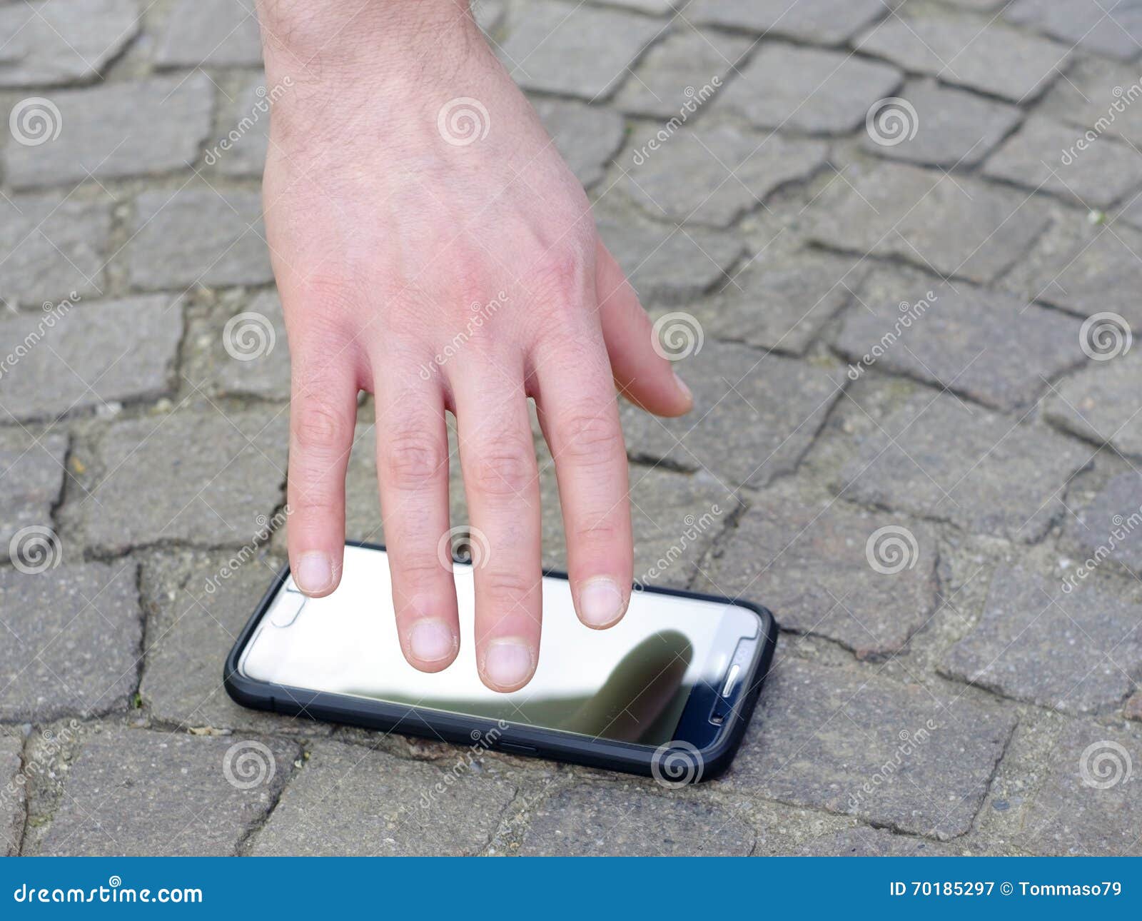 Man losing his smart-phone stock image. Image of device - 70185297