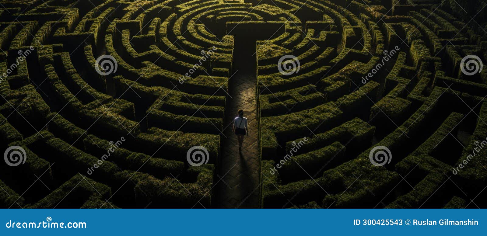 Man Lost in a Complex Maze, Surreal Concept Stock Image - Image of ...