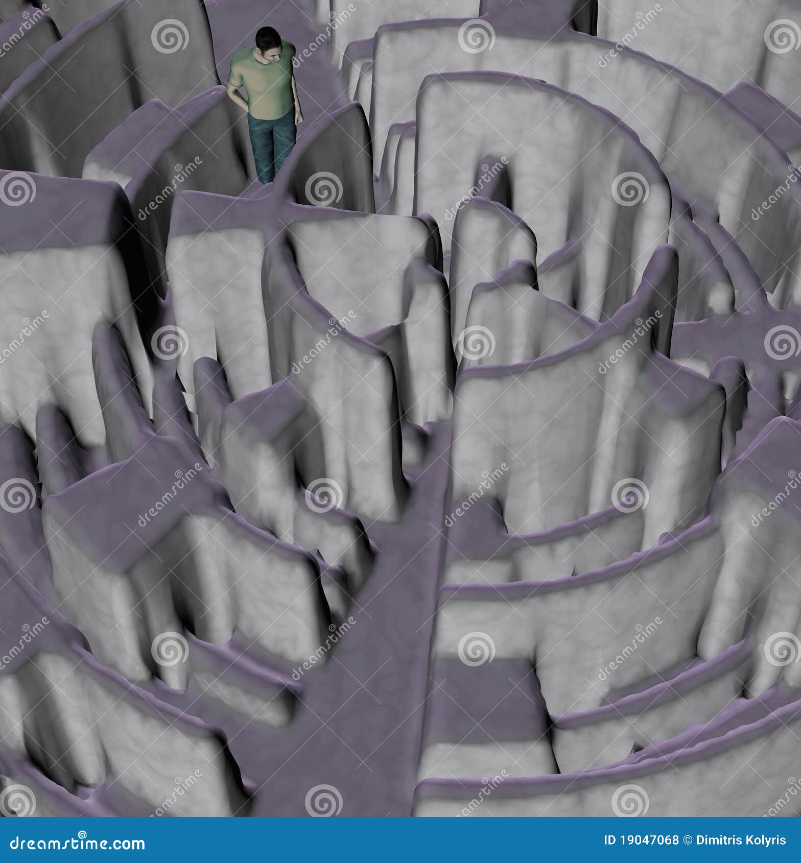 Man Lost in Maze Illustration Stock Illustration - Illustration of ...