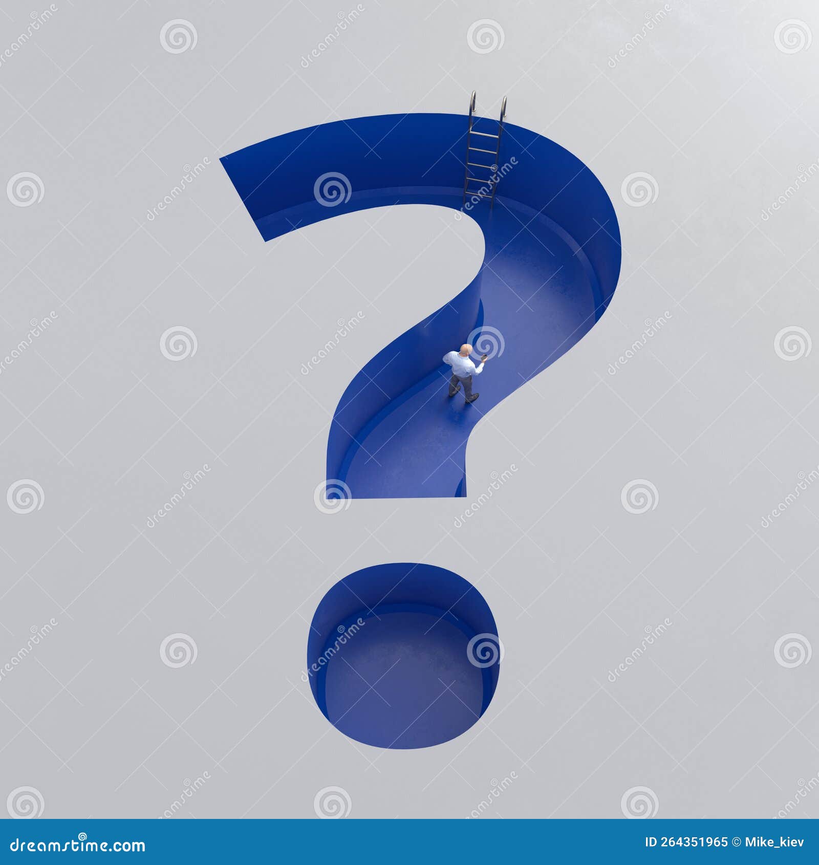 Man lost in question mark stock image. Image of blue - 264351965