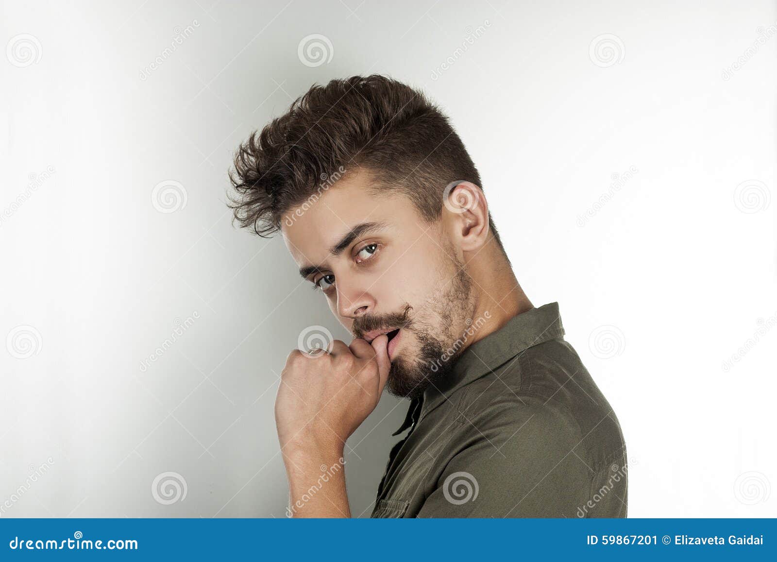 A man lost in thought stock image. Image of green, isolated - 59867201