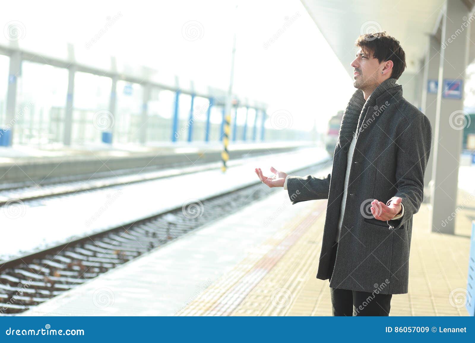 Man lost the train stock image. Image of railway, delay - 86057009