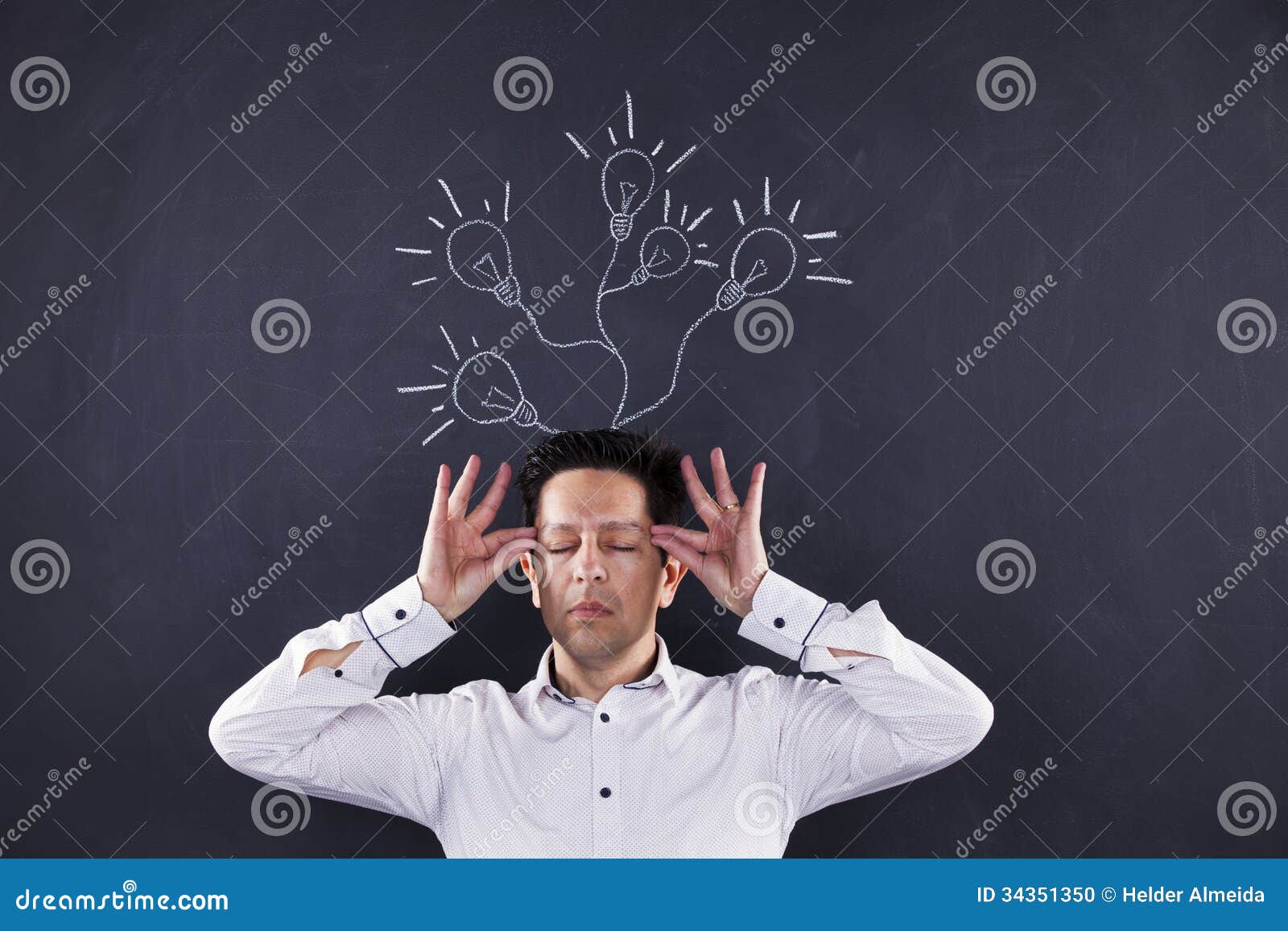 Man with Lots of Creativity Stock Photo - Image of human, concepts ...