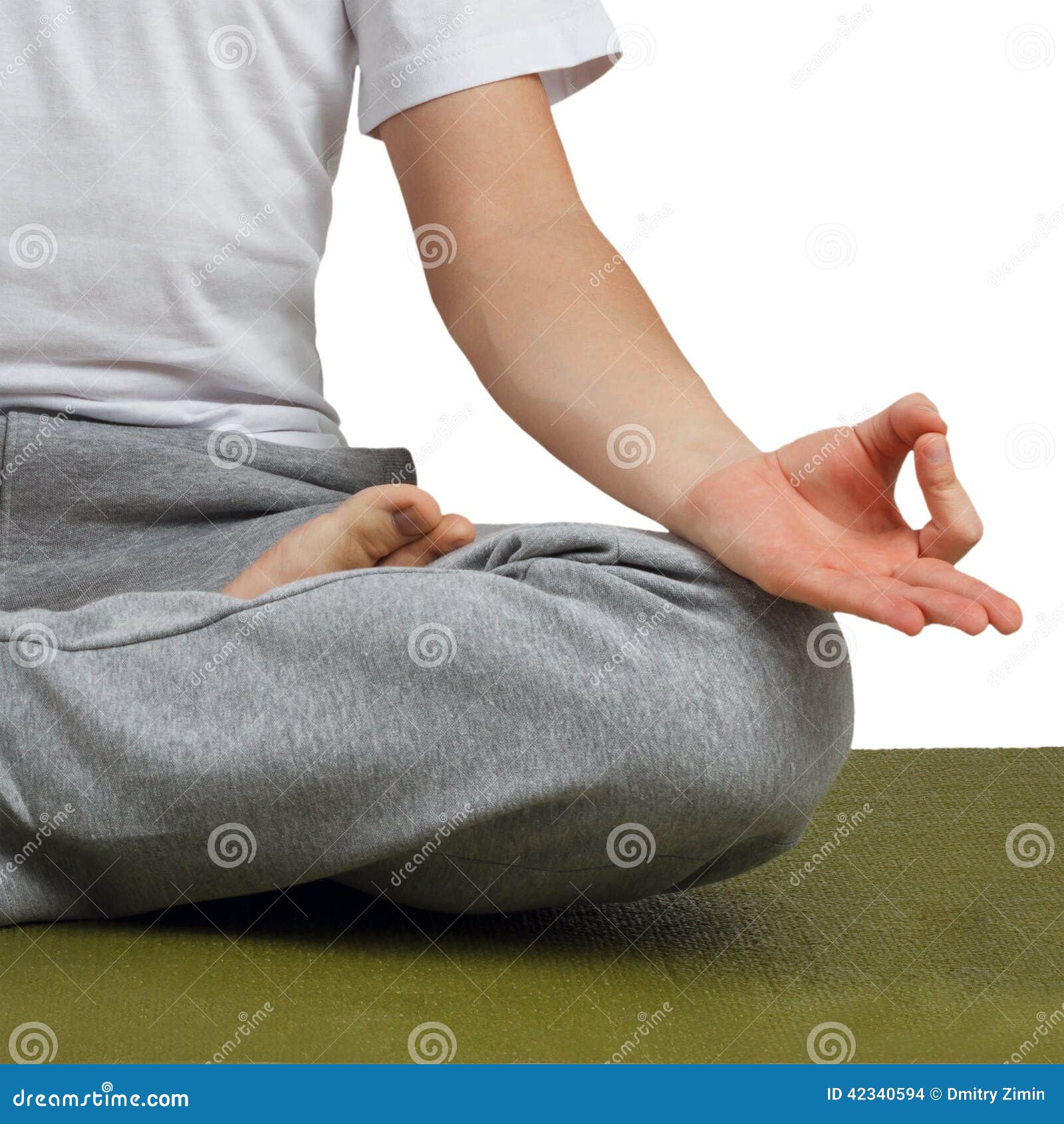 Man in lotus pose. stock photo. Image of beauty, balance - 42340594