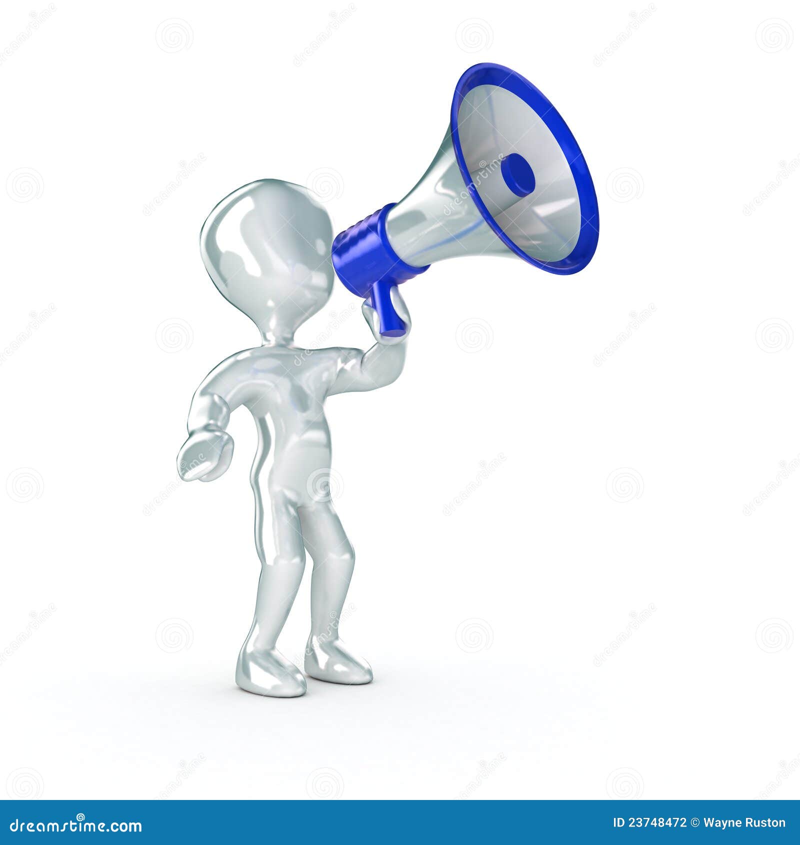 Man with Loudspeaker stock illustration. Illustration of corporate ...