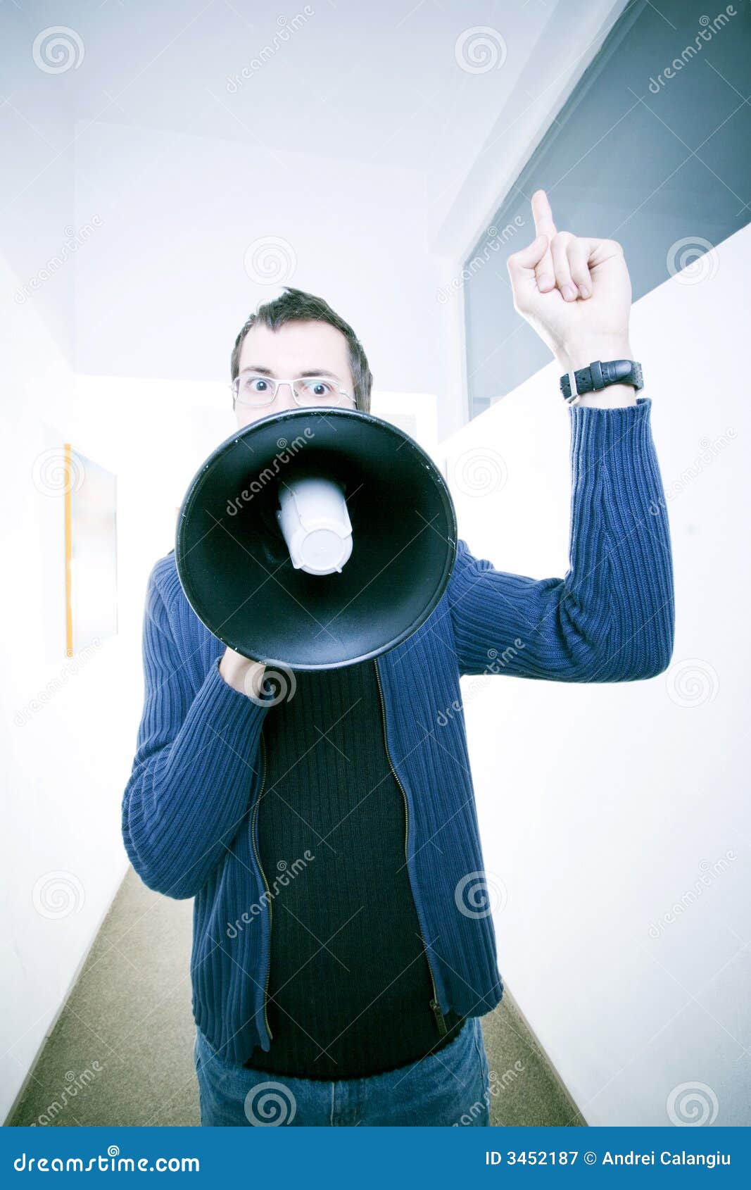 Man with loudspeaker stock image. Image of wake, business - 3452187