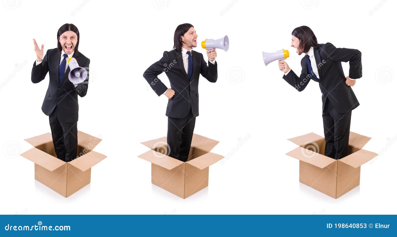 Man with Loudspeaker in the Box Stock Image - Image of collection ...